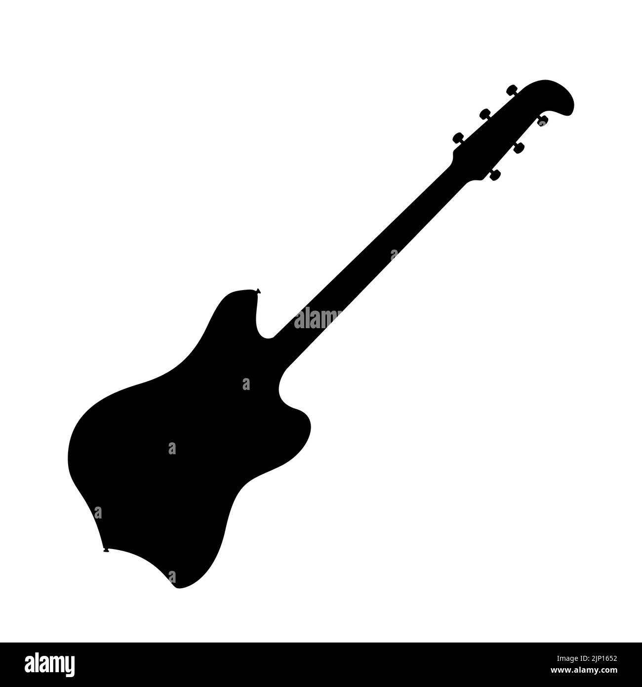 Electric bass guitar icon. Black silhouette of guitar. Music instrument ...