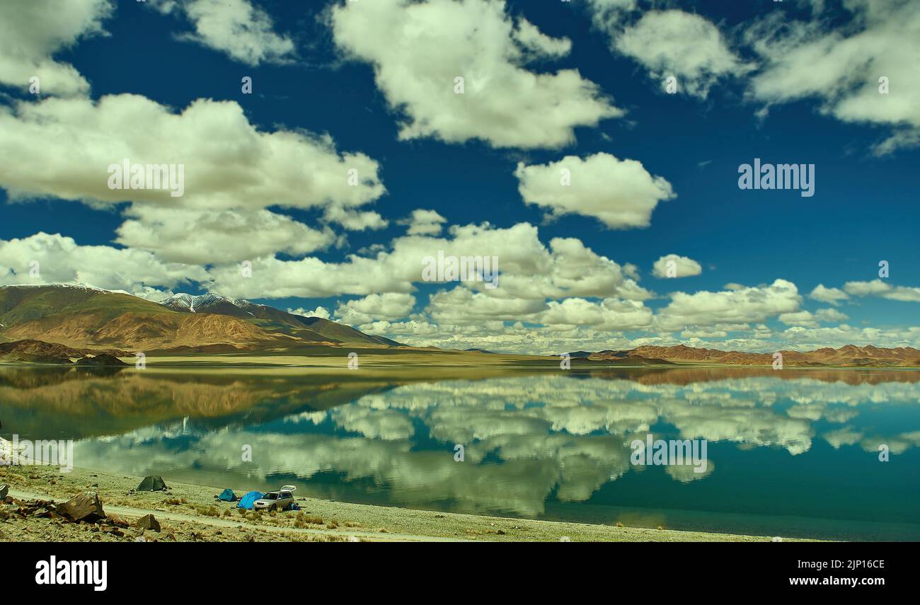 Mongolia. mountain lake Tolbo Tuur, Bright sunny day Stock Photo - Alamy