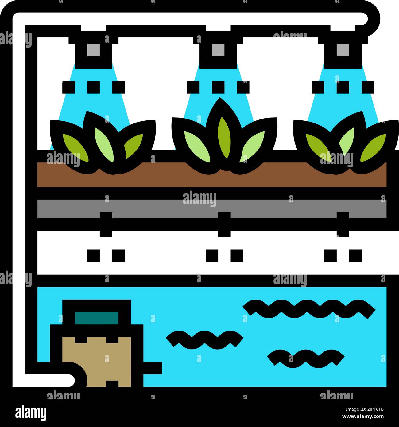 aeroponics water system irrigation color icon vector illustration Stock ...
