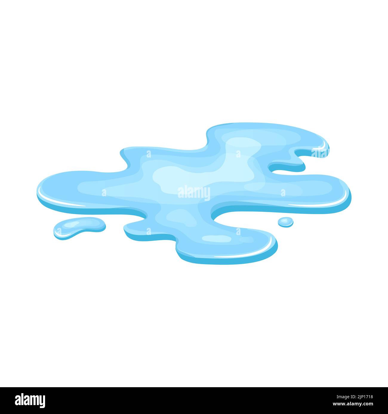 Water puddle, liquid cartoon style. Drop isolated on white background ...