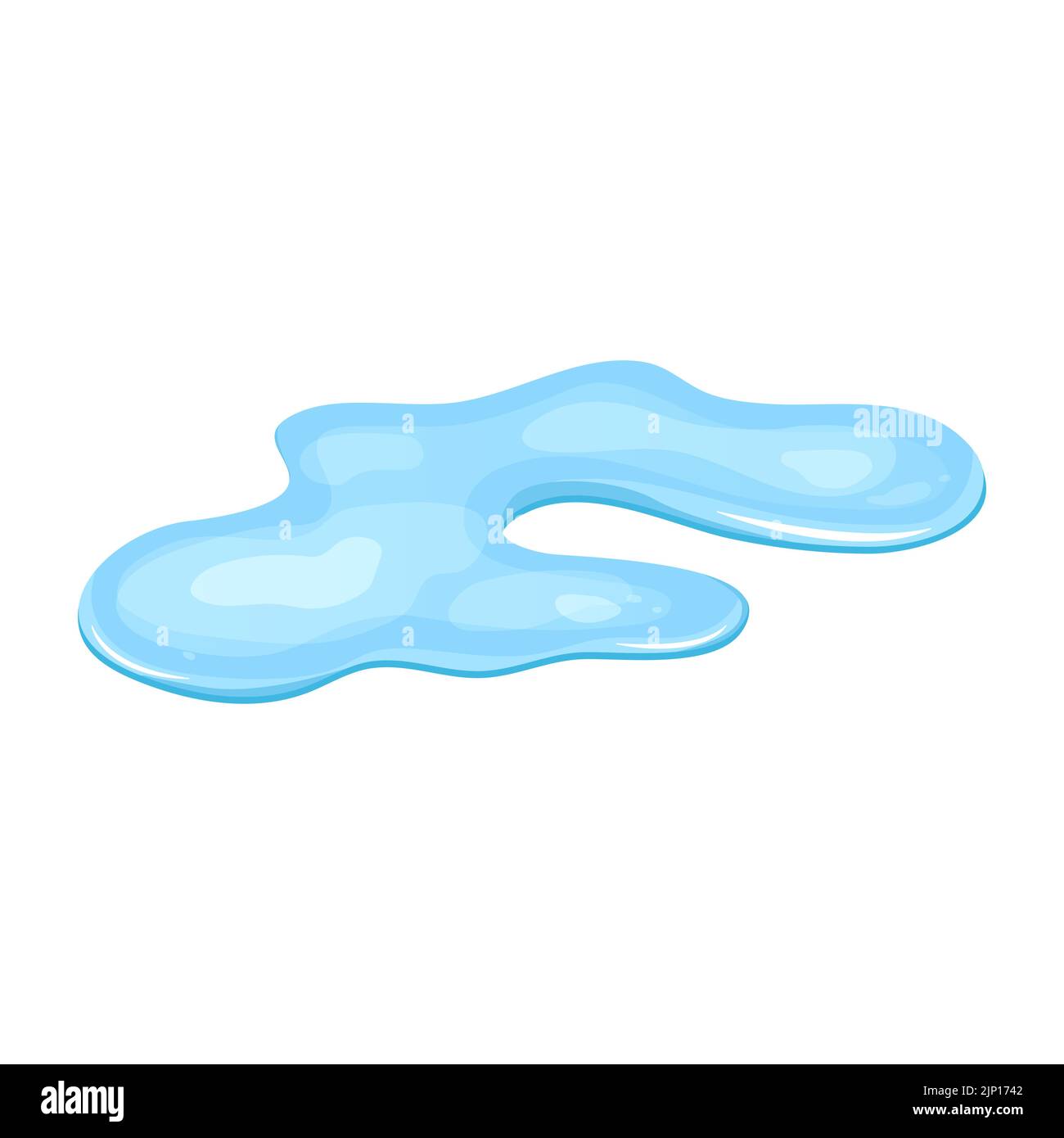 Water puddle, liquid cartoon style. Drop isolated on white background ...