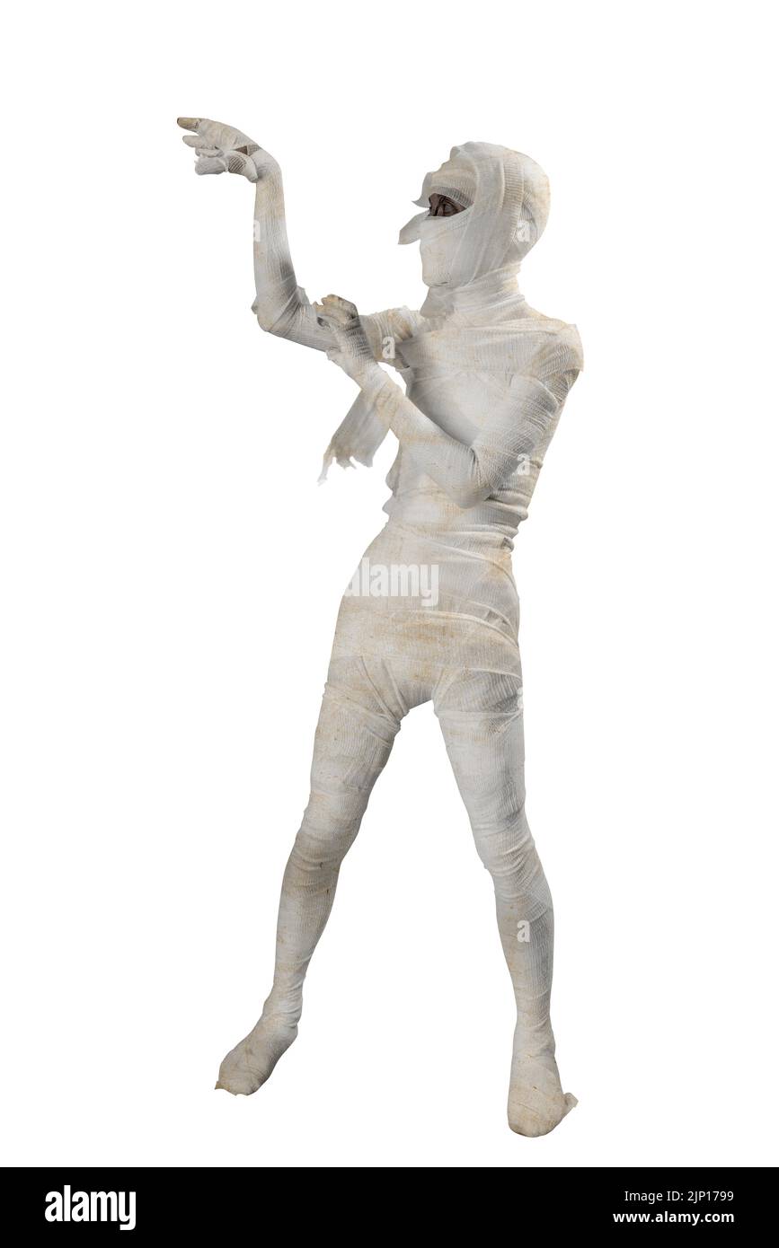Mummy standing isolated over white background Stock Photo - Alamy