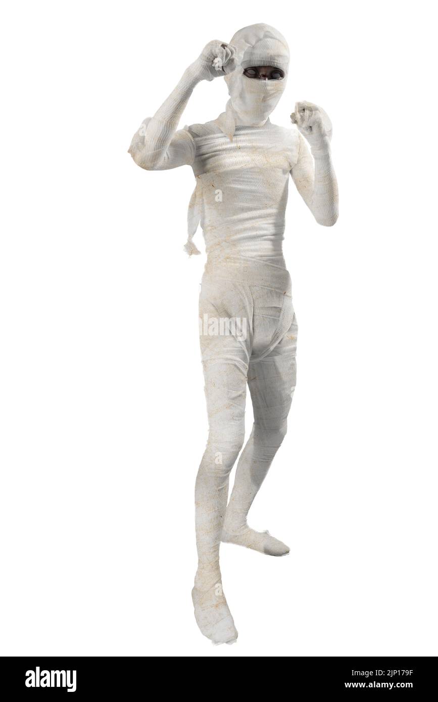 Mummy standing isolated over white background Stock Photo - Alamy