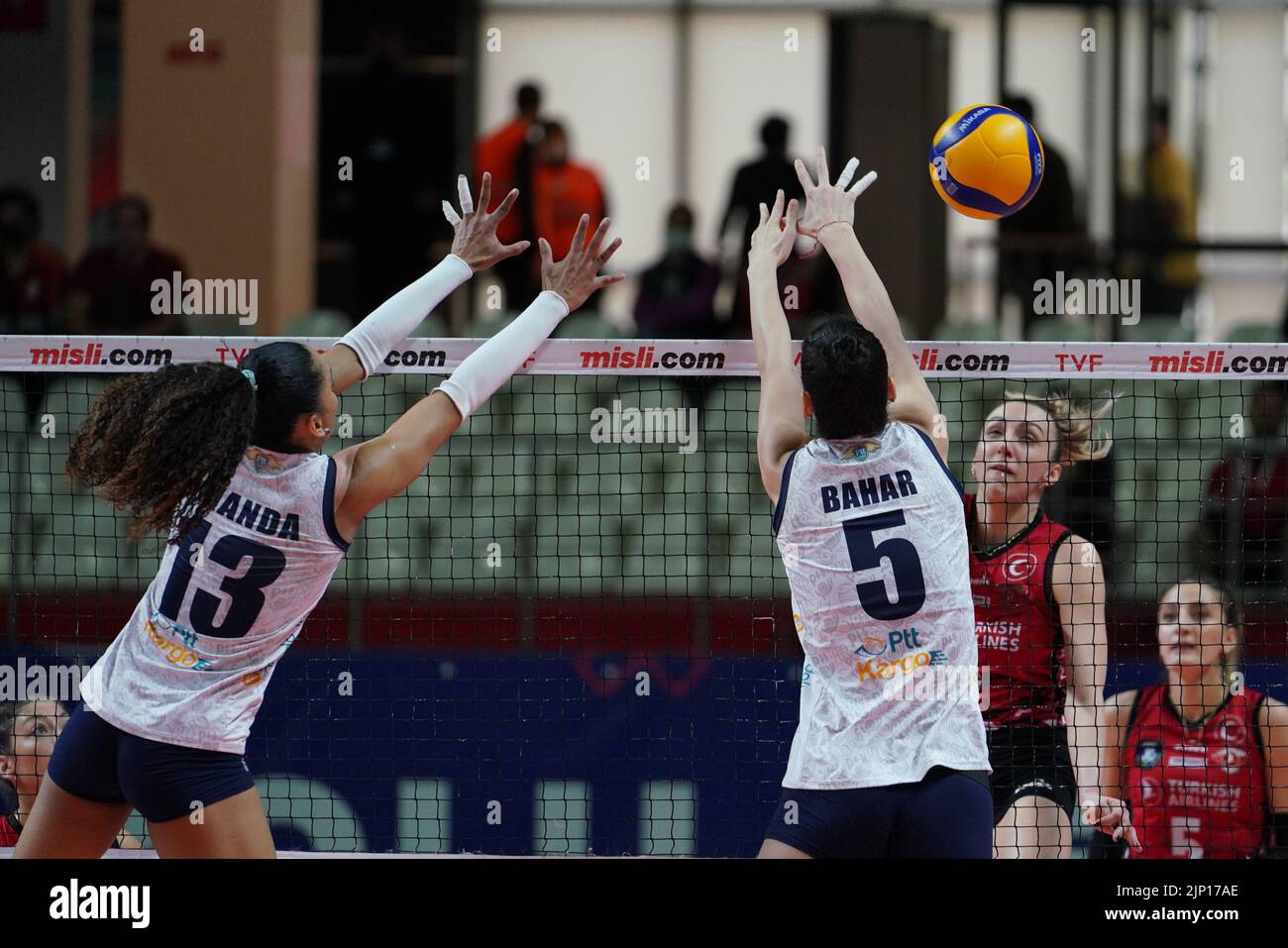 ISTANBUL, TURKEY - APRIL 02, 2022: Amanda Campos and Bahar Akbay in ...