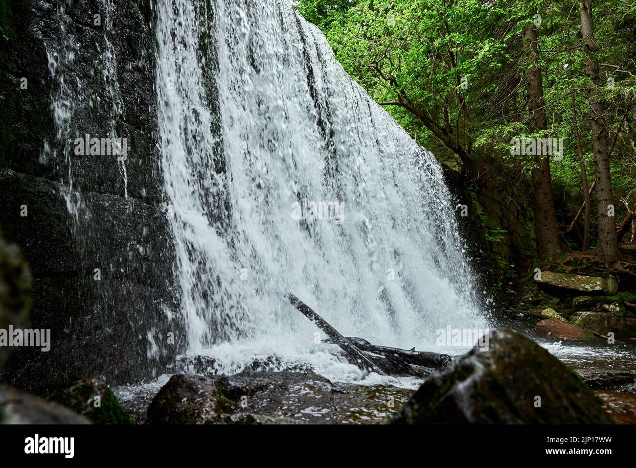 Waterfall on Lomnica river in Karpacz mountains in Poland, Beautiful ...