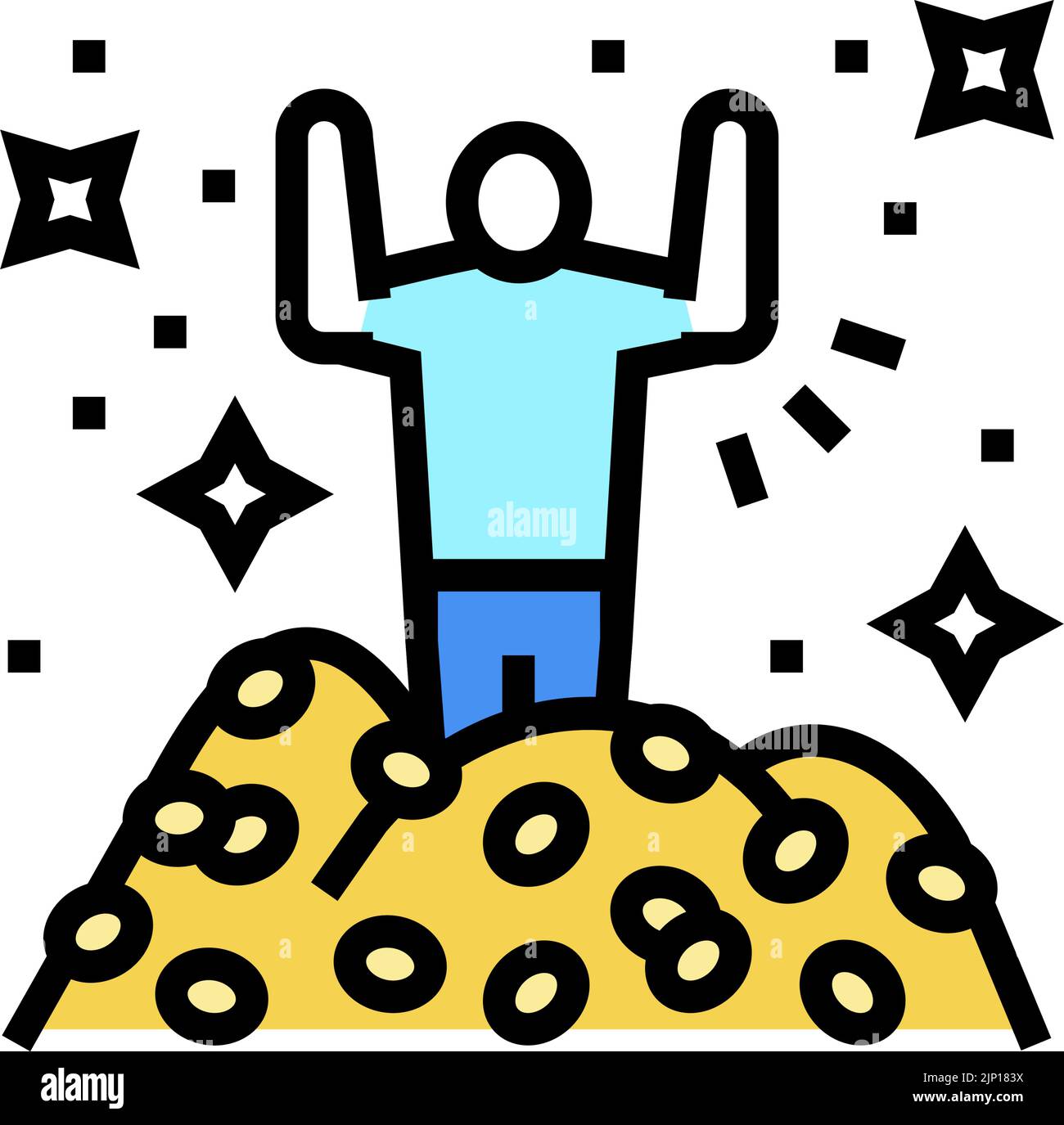 millionaire financial freedom money color icon vector illustration ...