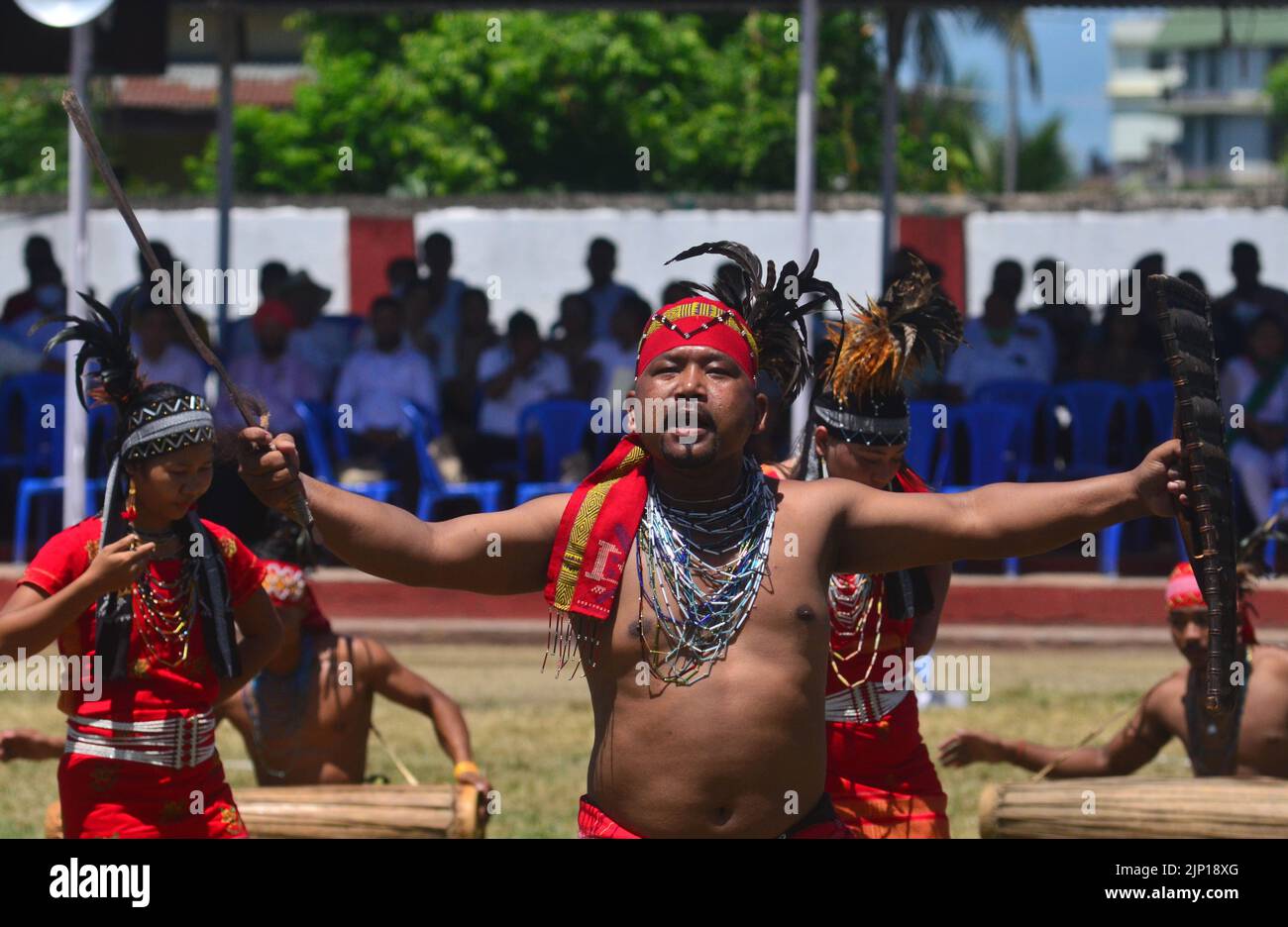 Dimapur, India. 15th Aug, 2022. Cultural troupe from Garo tribe ...