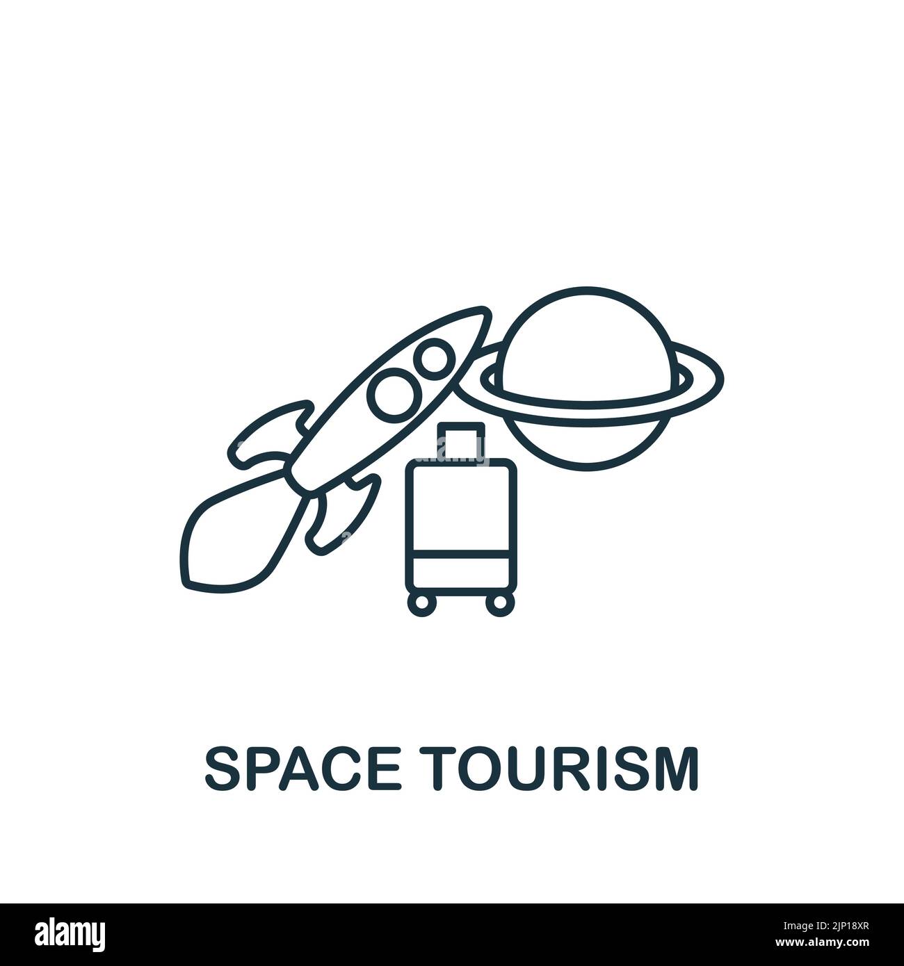 Space Tourism icon. Monochrome simple line Future Technology icon for ...