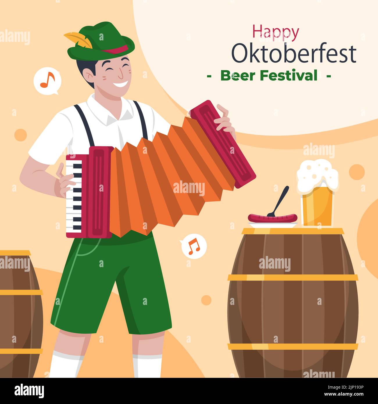 Flat illustration for oktoberfest festival Vector illustration Stock ...