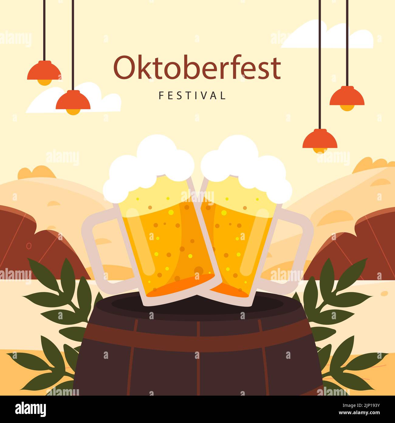 Flat illustration for oktoberfest festival Vector illustration Stock ...