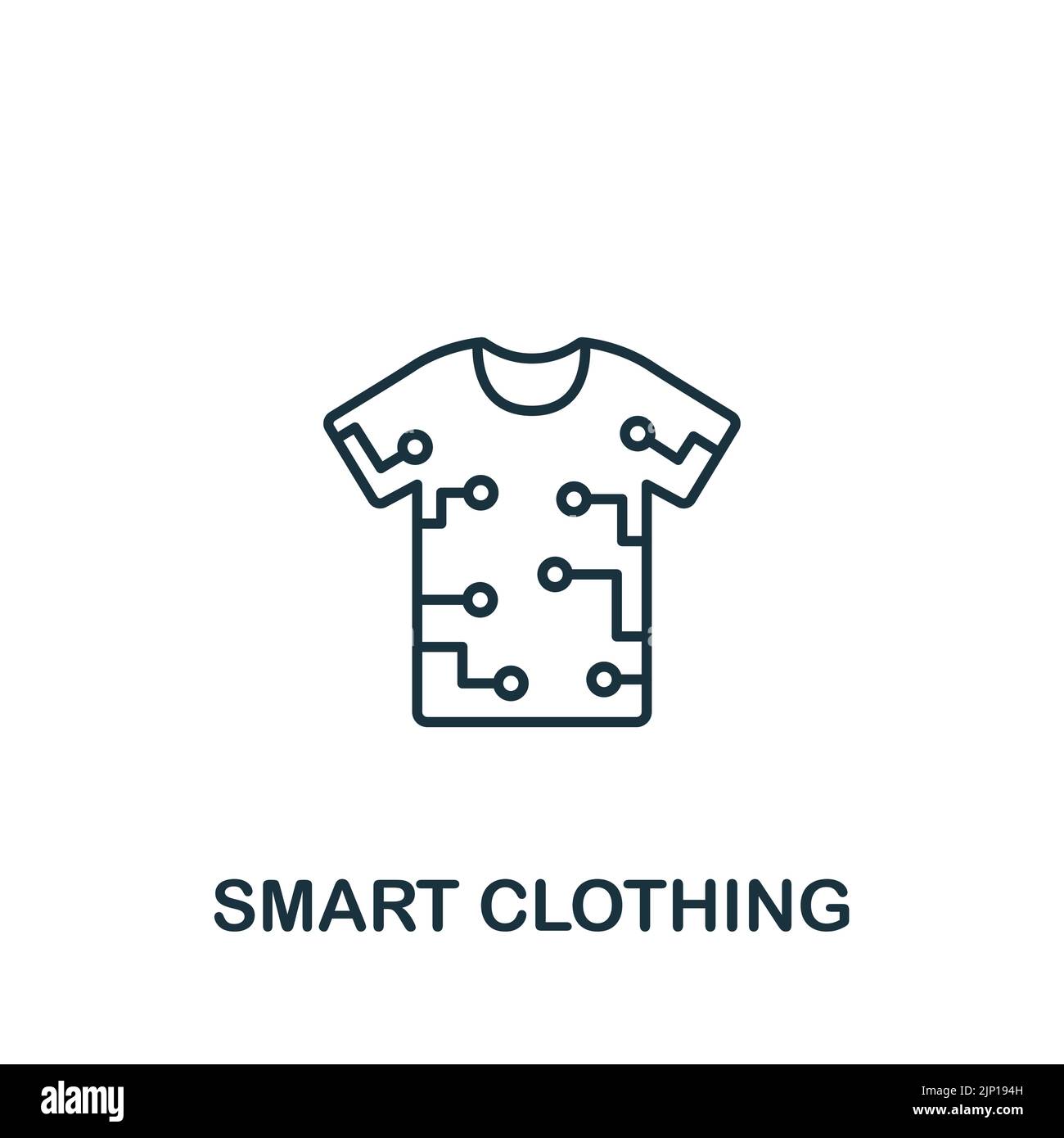 Smart Clothing Icon Monochrome Simple Line Future Technology Icon For Templates Web Design And