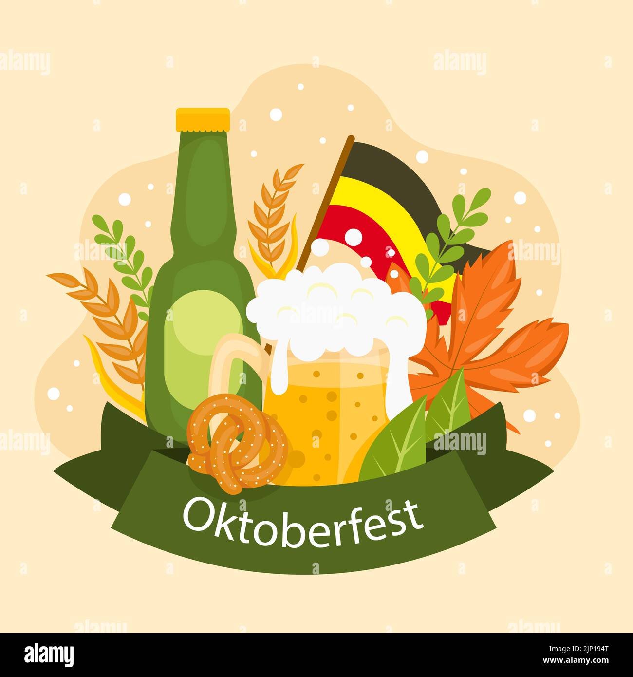 Flat illustration for oktoberfest festival Vector illustration Stock ...