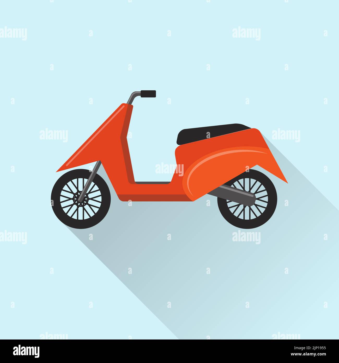 Flat style motorcycle scooter icon with long shadow Stock Vector Image ...