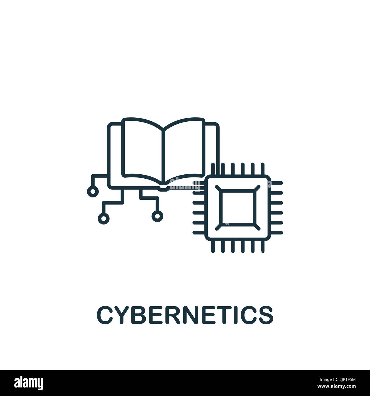 Cybernetics icon. Monochrome simple line Future Technology icon for ...