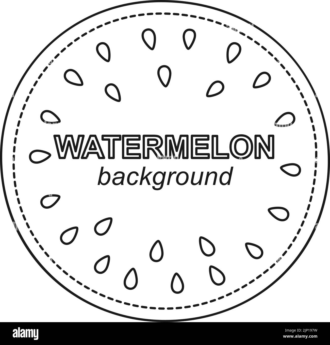 Black and white round watermelon background Summer food Coloring book ...