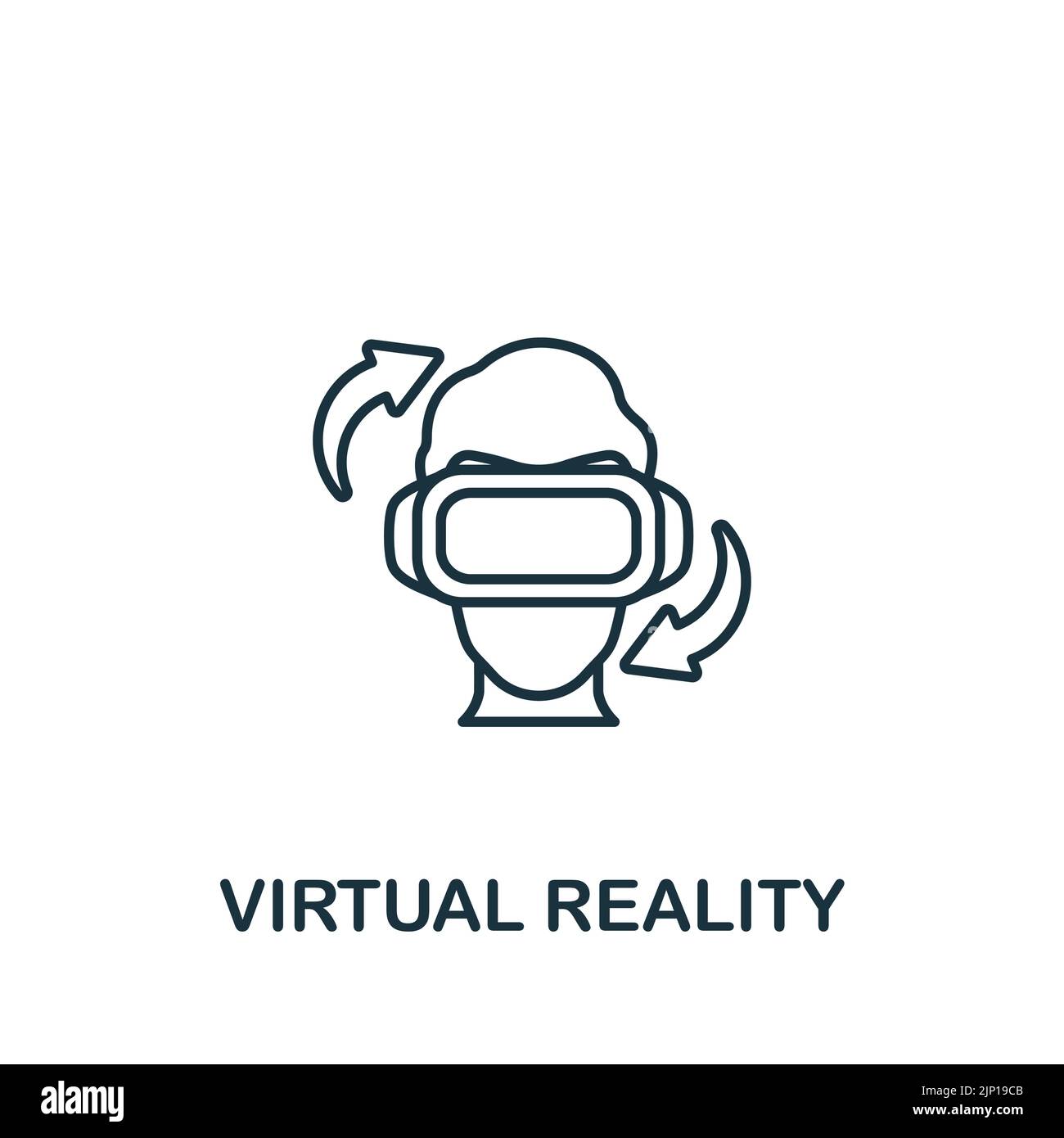 Virtual Reality icon. Monochrome simple line Future Technology icon for ...