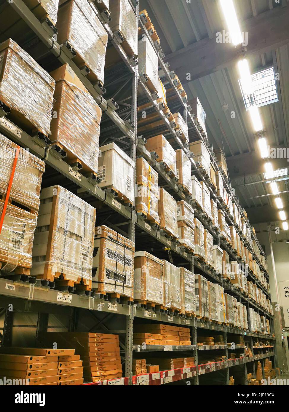 Warehouse of IKEA store with goods and accessories Stock Photo - Alamy