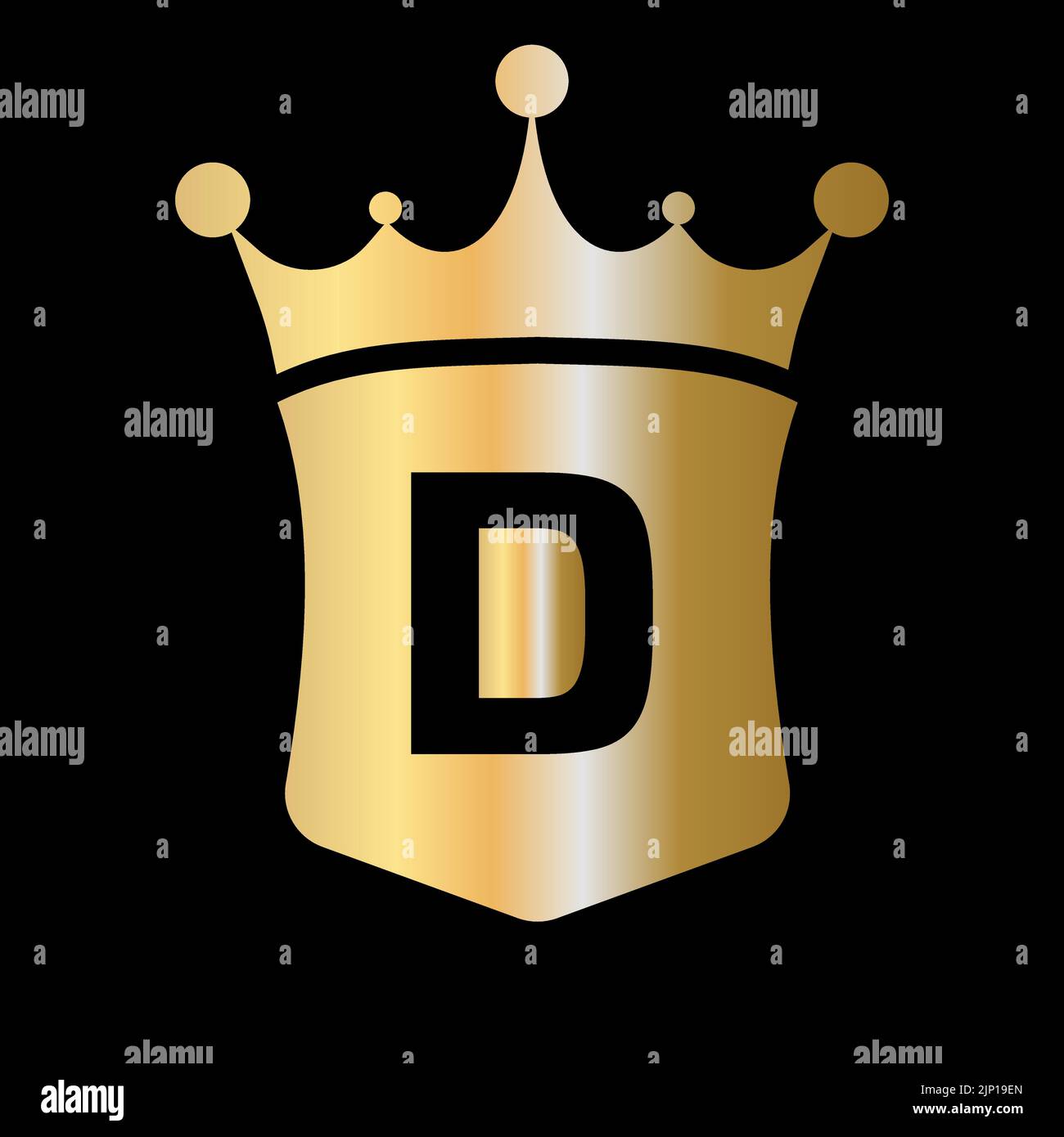 Letter D Crown and Shield Logo Vector Template with Luxury Concept ...