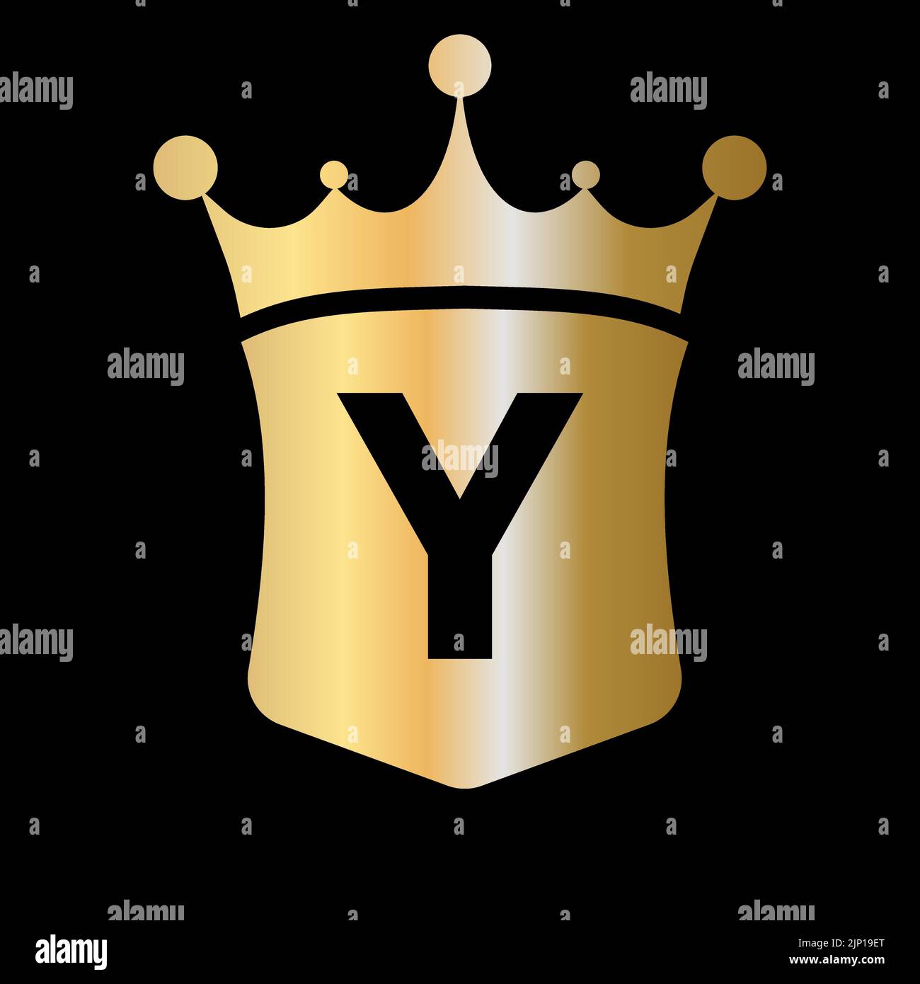 Letter Y Crown and Shield Logo Vector Template with Luxury Concept Symbol Stock Vector Image ...