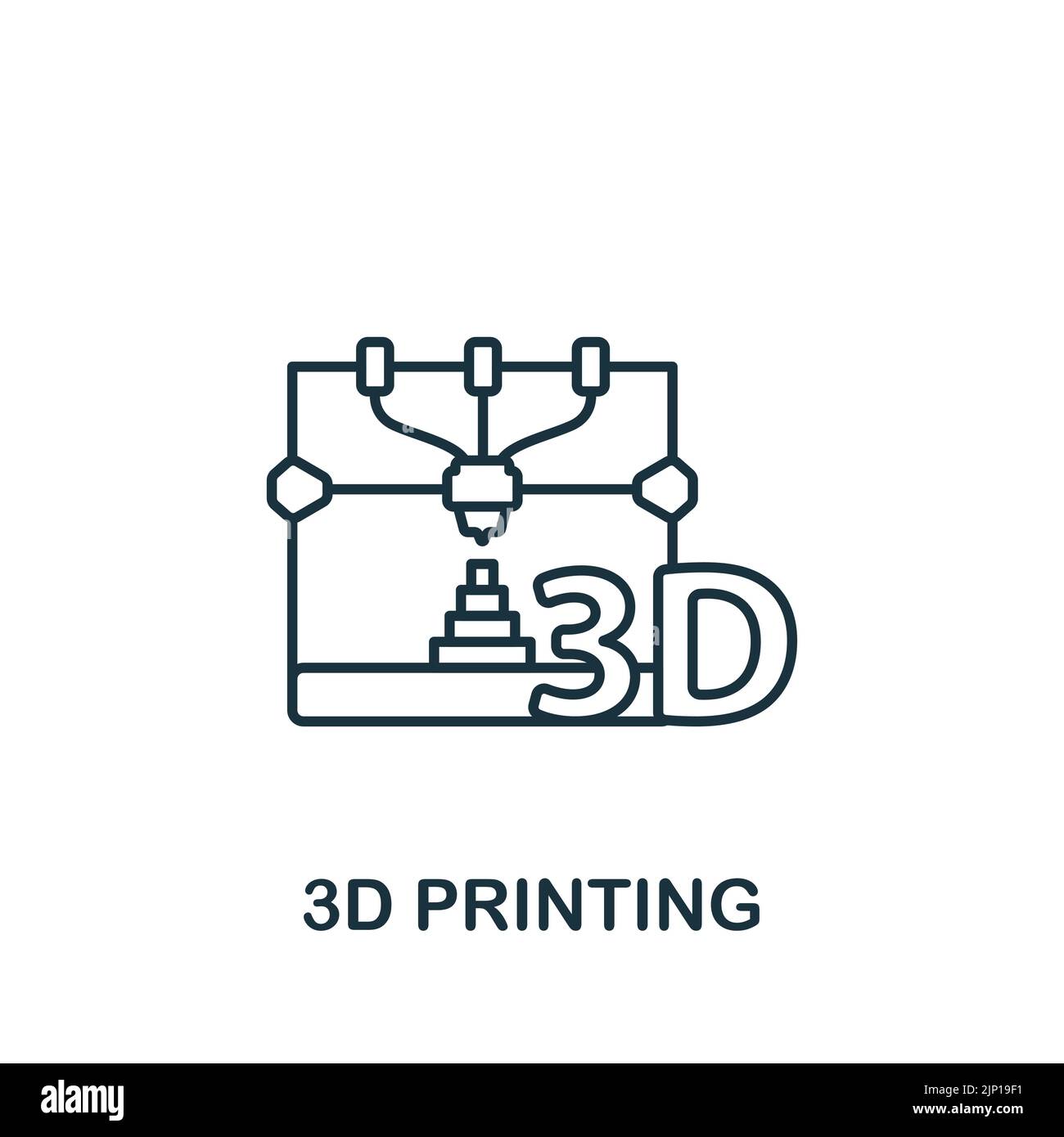 3D Printing icon. Monochrome simple line Future Technology icon for ...
