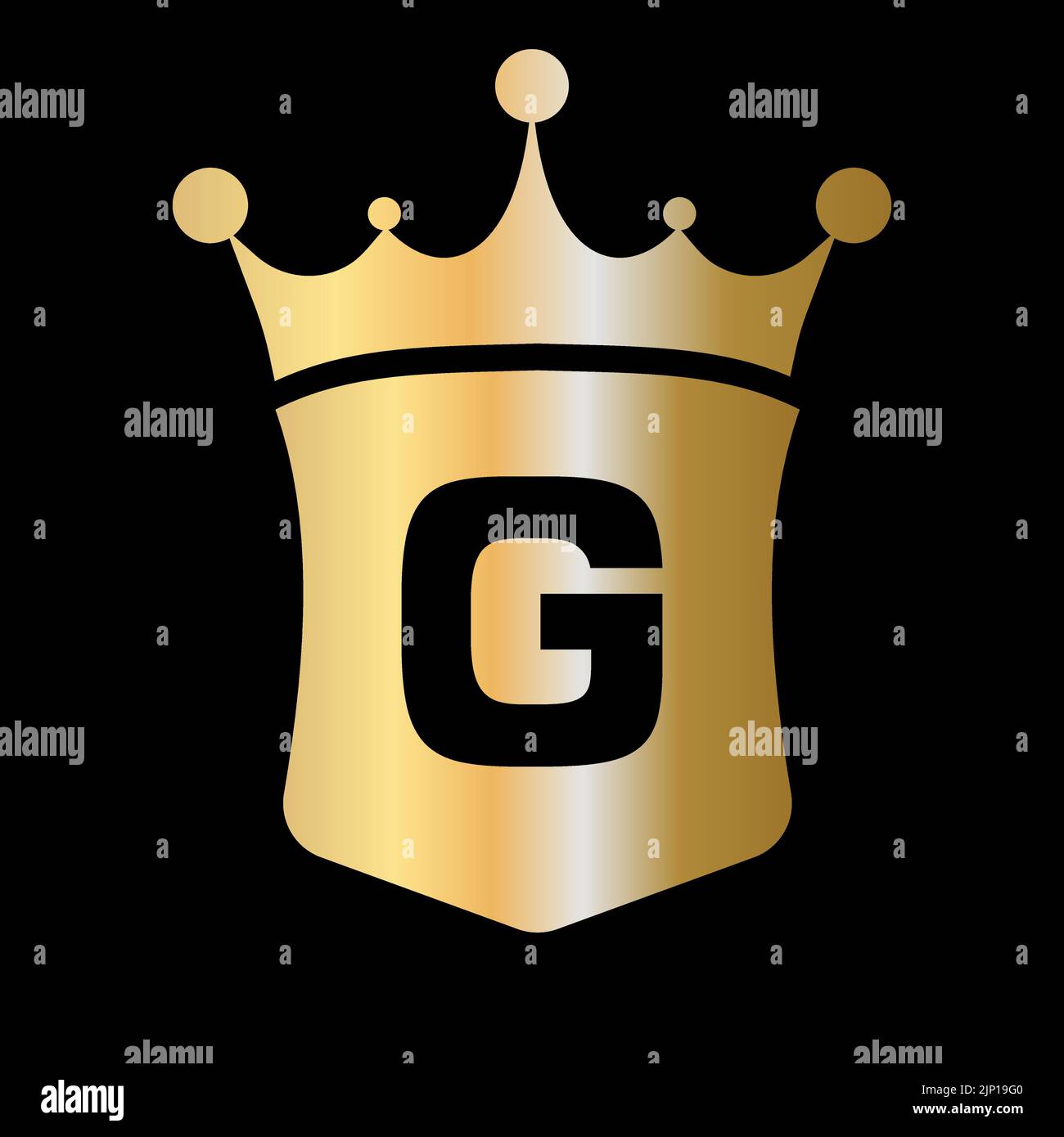 Letter G Crown and Shield Logo Vector Template with Luxury Concept ...