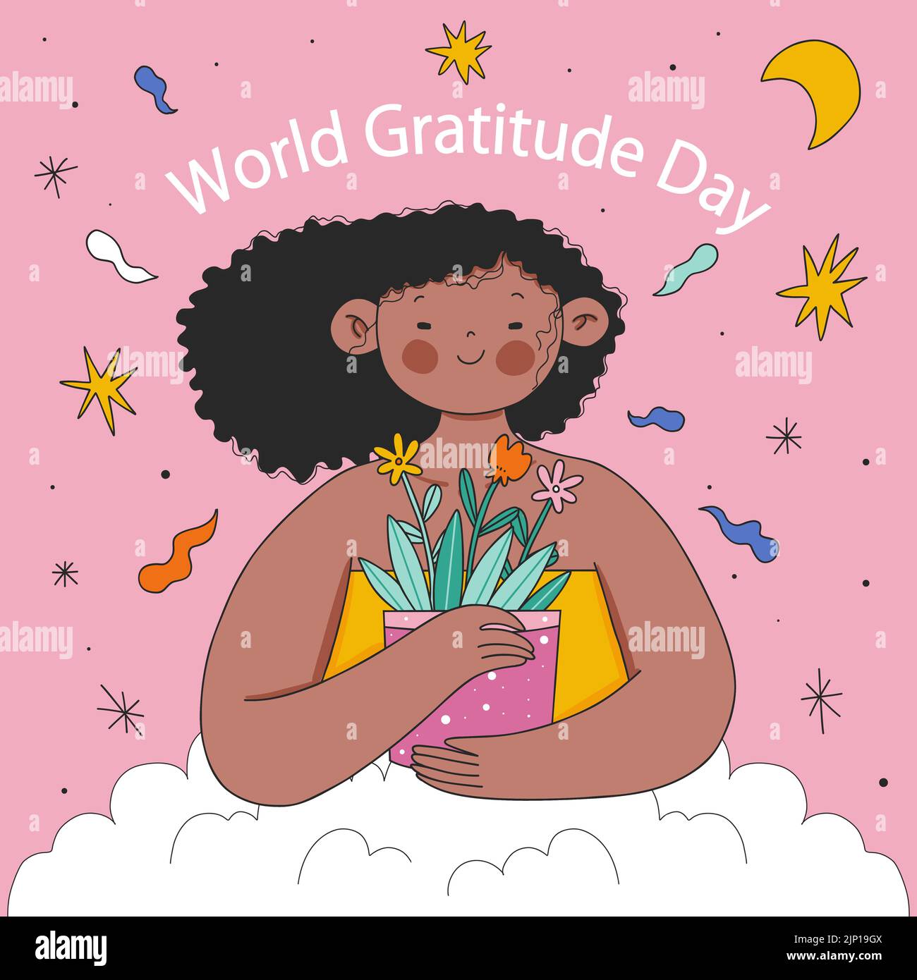 Hand drawn illustration for world gratitude day celebration Vector ...