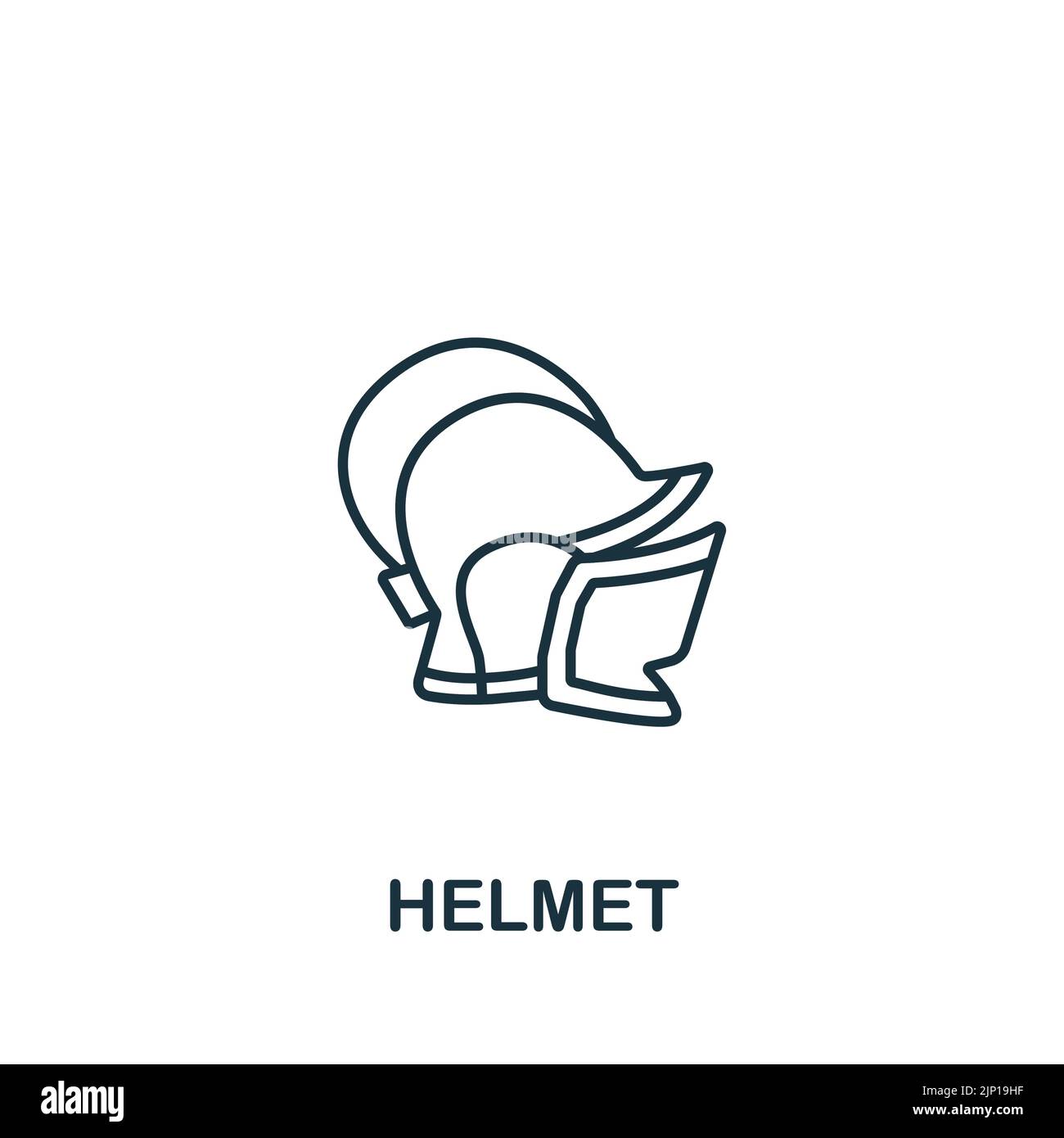 Helmet icon. Monochrome simple line Game Element icon for templates ...