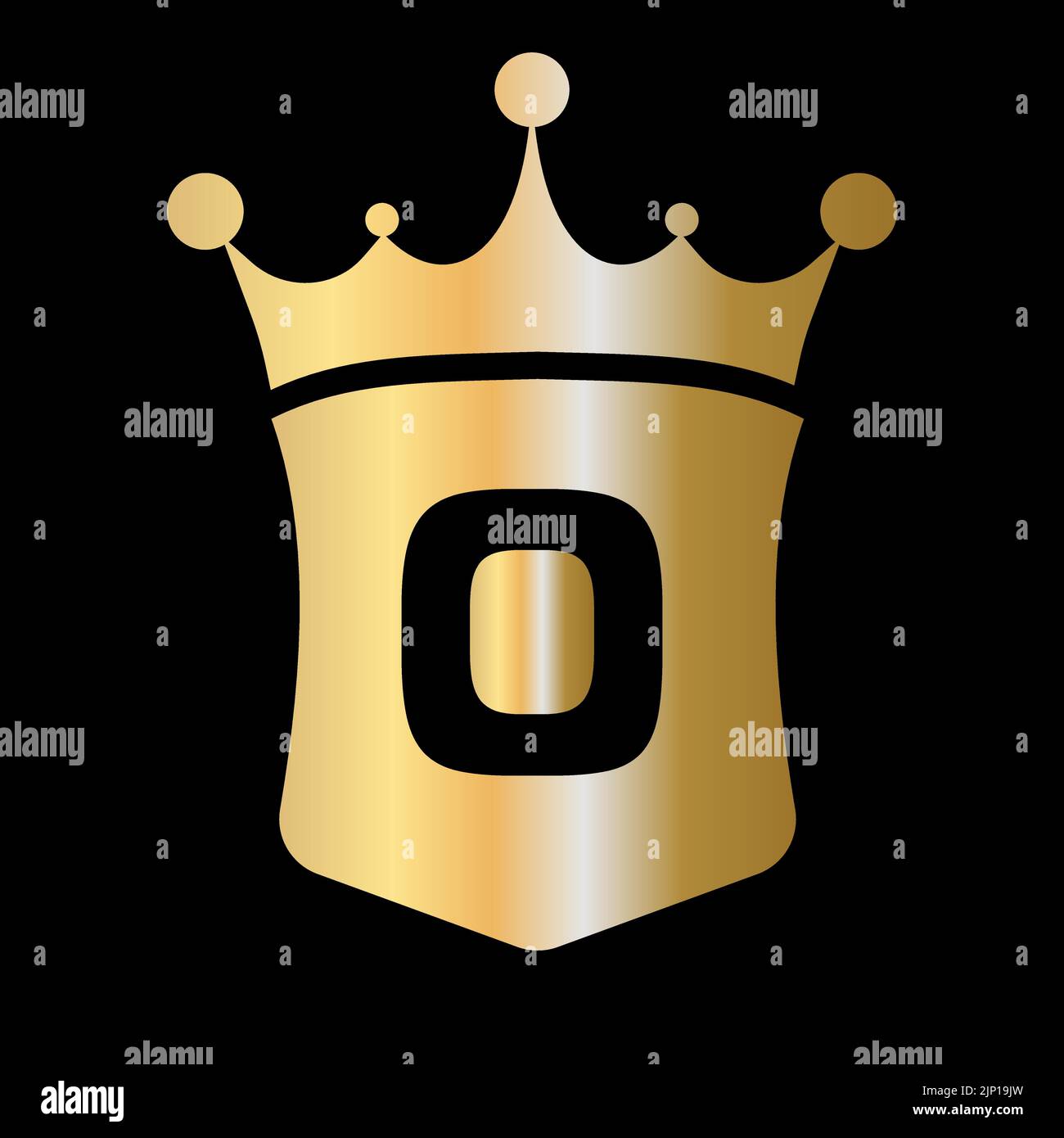 Letter O Crown and Shield Logo Vector Template with Luxury Concept ...