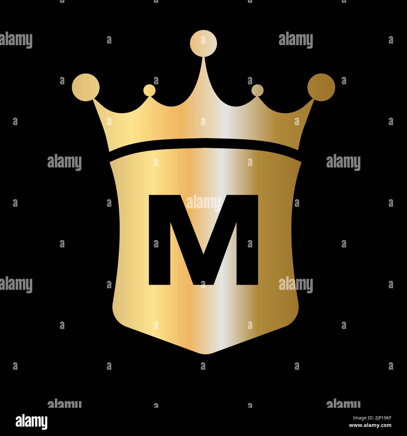 Letter M Crown and Shield Logo Vector Template with Luxury Concept ...
