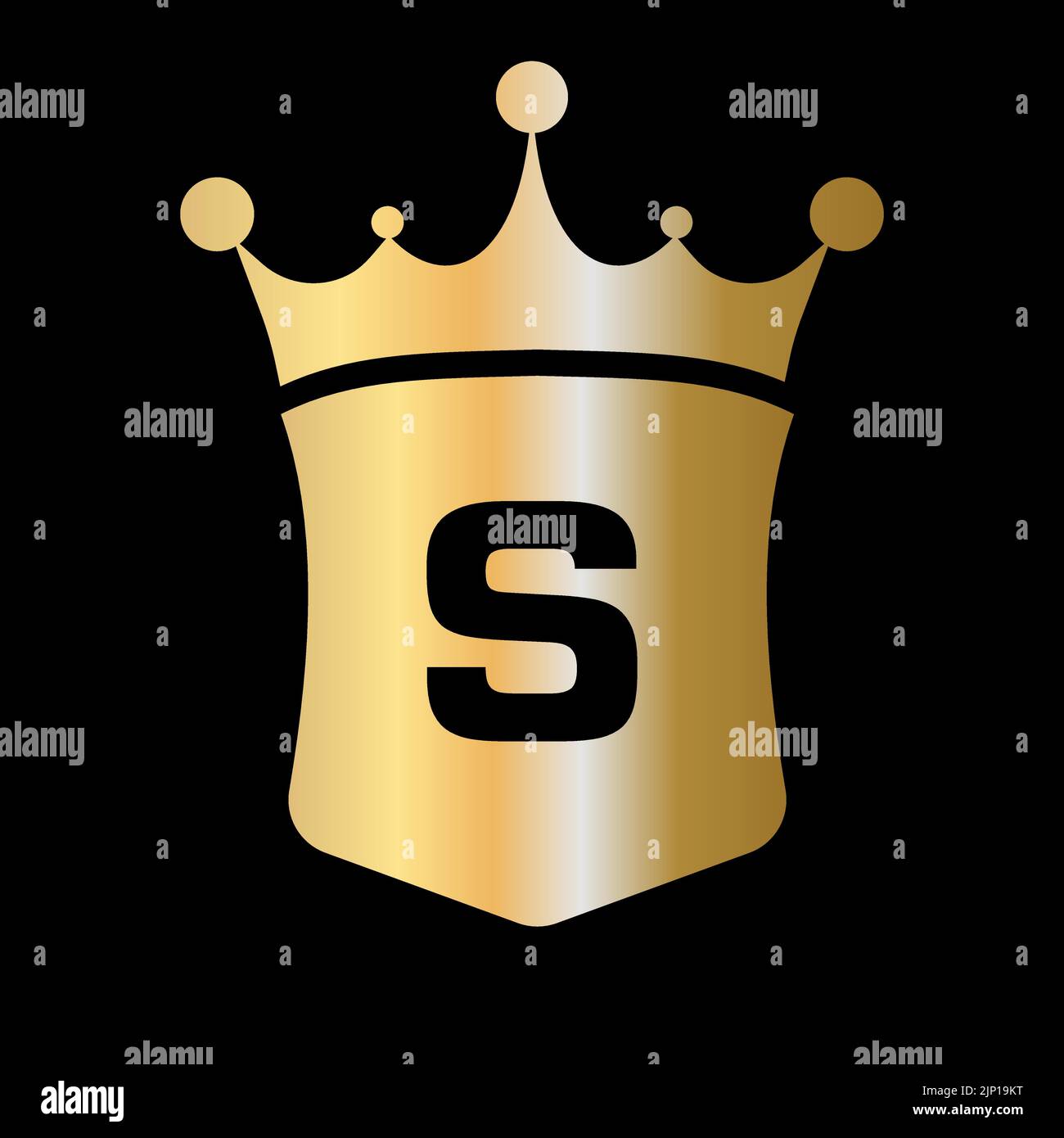 Letter S Crown and Shield Logo Vector Template with Luxury Concept ...
