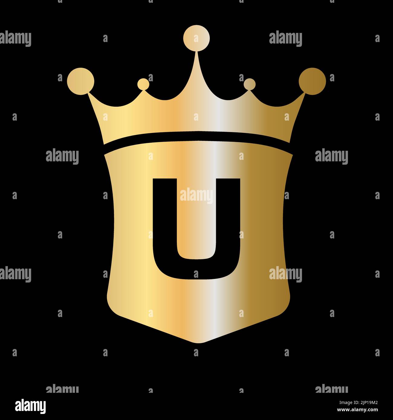 Gold shield crown badge logo hi-res stock photography and images - Alamy