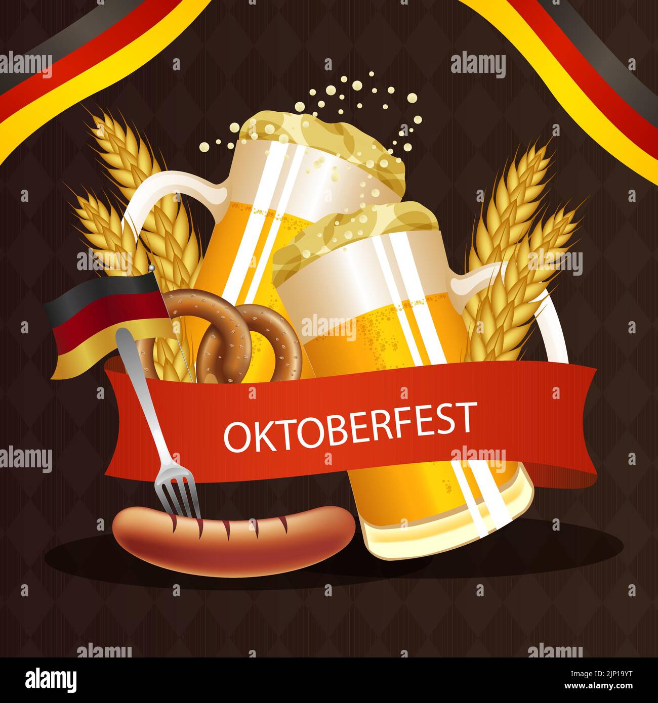 Realistic illustration for oktoberfest festival Vector illustration ...