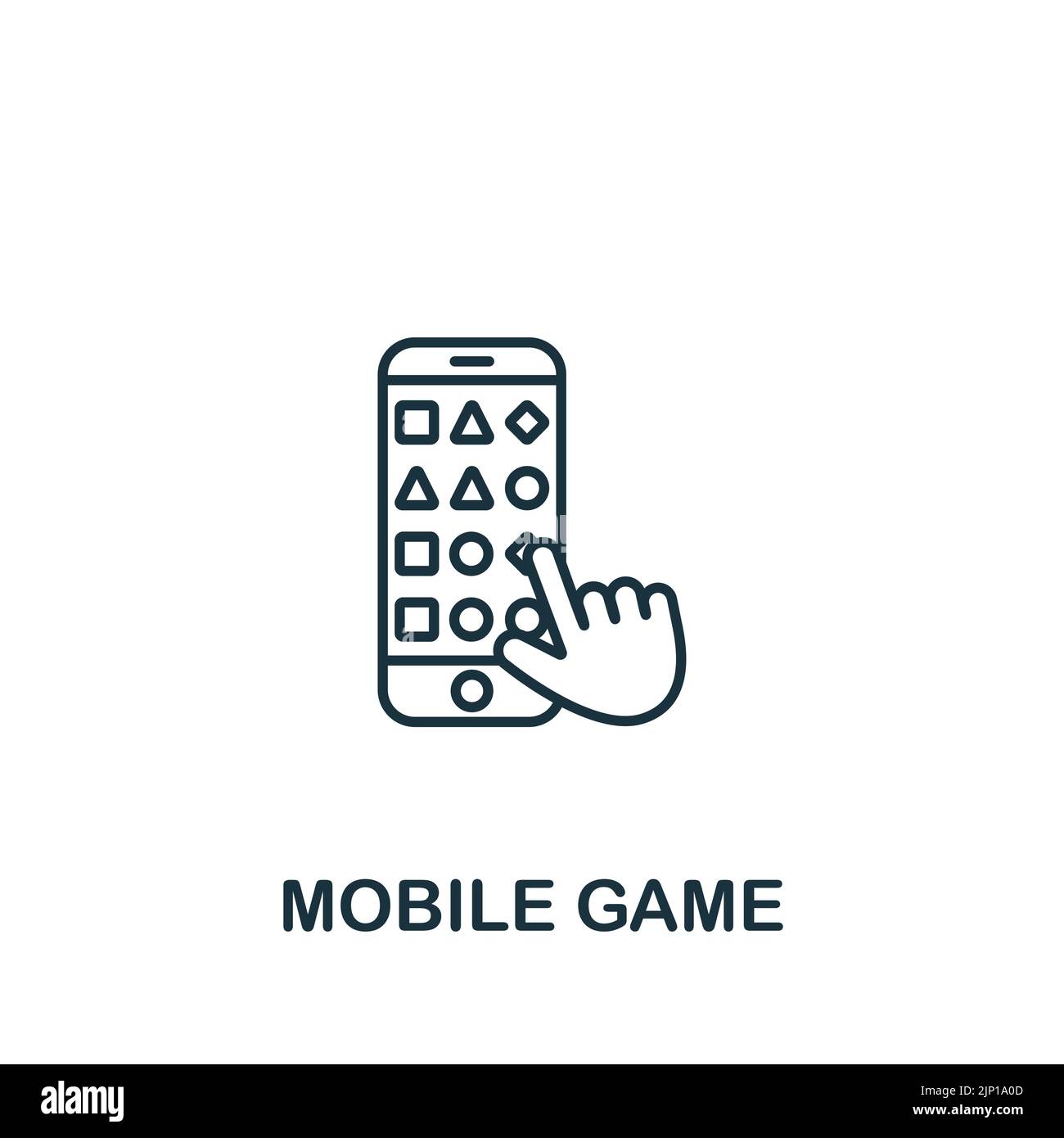 Mobile Game icon. Monochrome simple line Game Element icon for ...