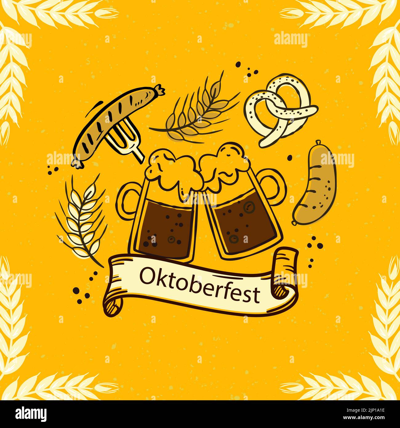 Hand drawn illustration for oktoberfest festival Vector illustration ...