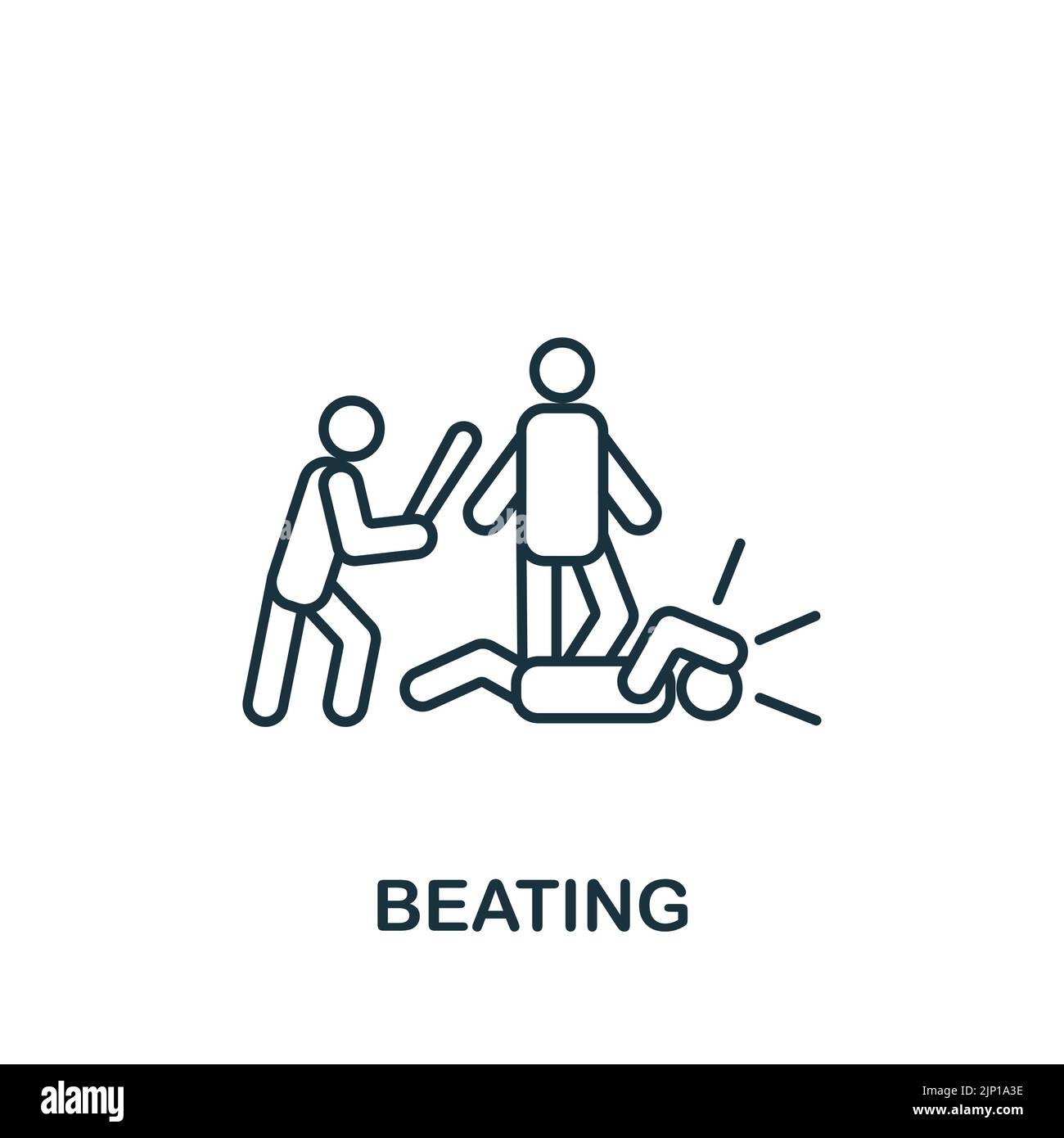 Beating icon. Monochrome simple line Harassment icon for templates, web ...