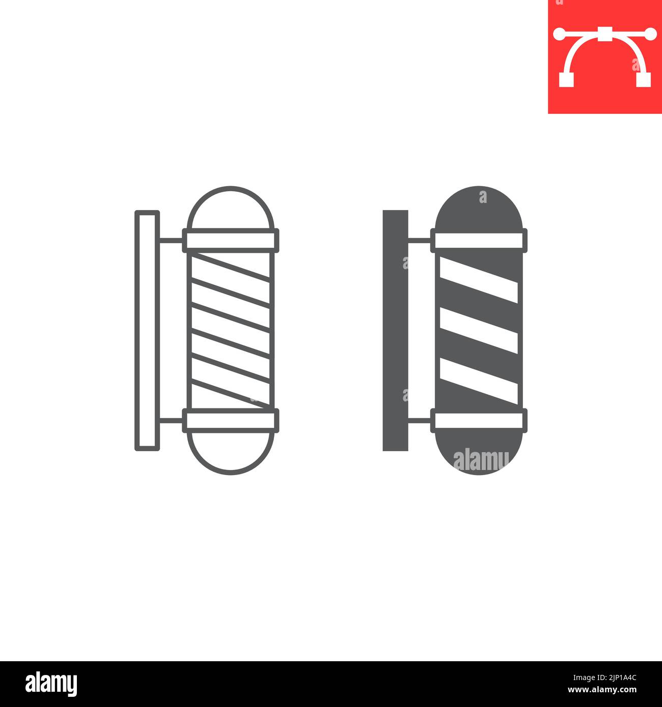 Barber pole line and glyph icon, barbershop and hairdresser, barber ...