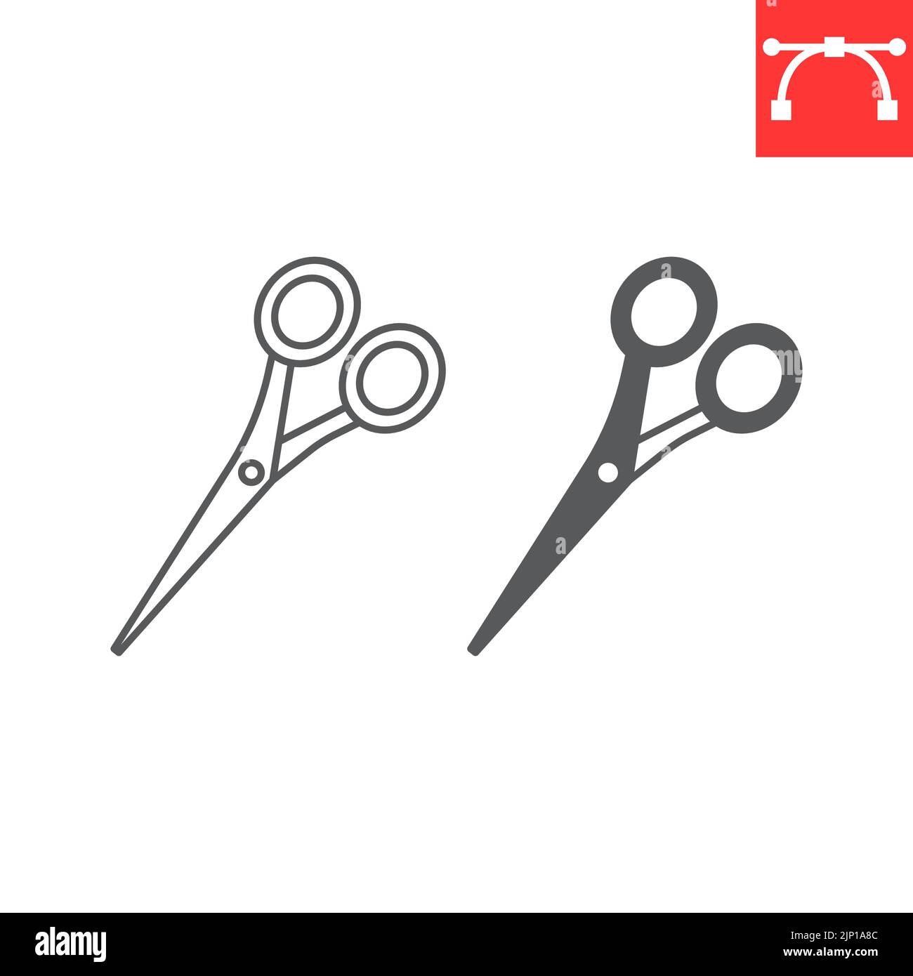 Scissors line and glyph icon, barber and hairdresser, hair shears ...