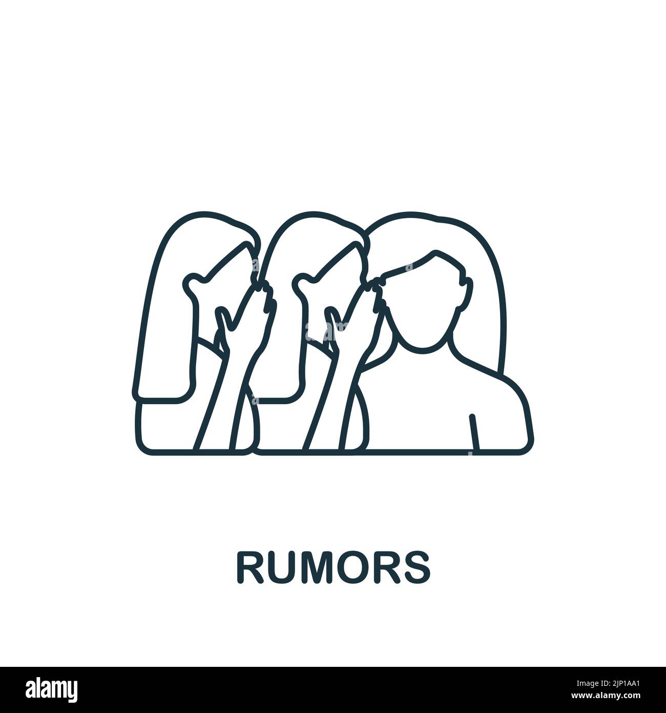Rumors Icon Monochrome Simple Line Harassment Icon For Templates Web Design And Infographics