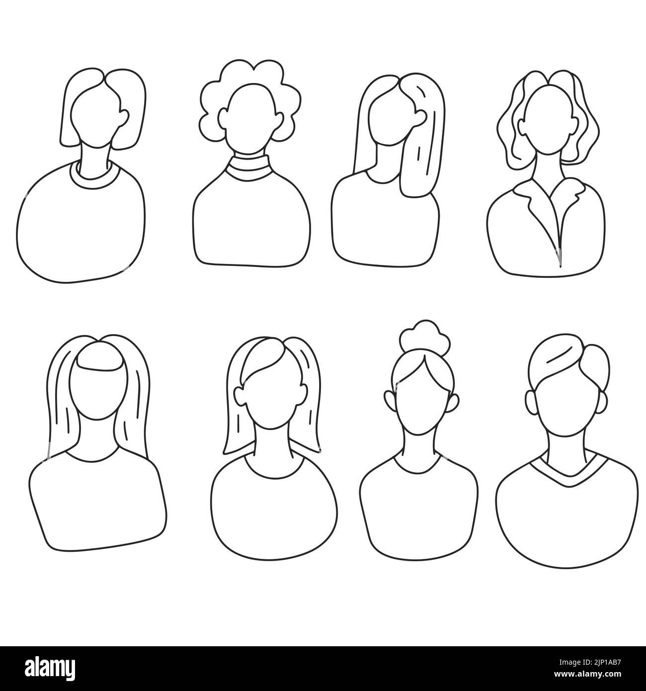 Doodle set of woman vector illustration Stock Vector Image & Art - Alamy