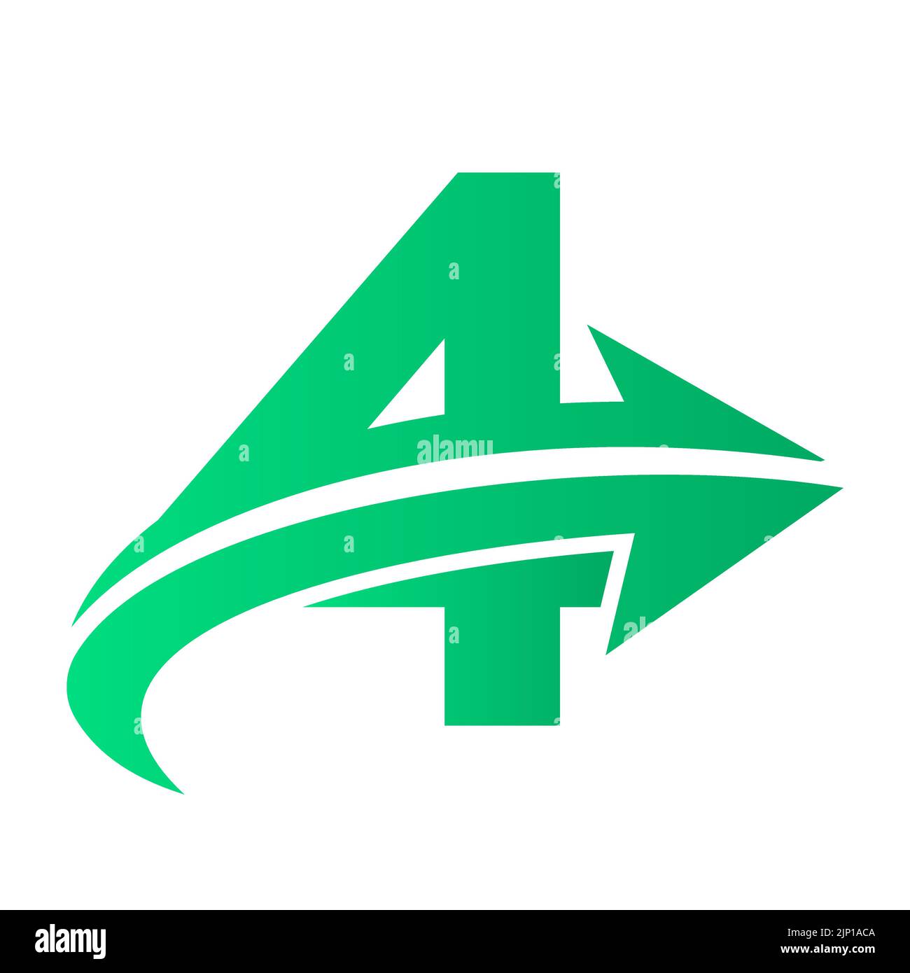 Letter 4 Financial Logo Concept With Growth Arrow Sign. Economic ...