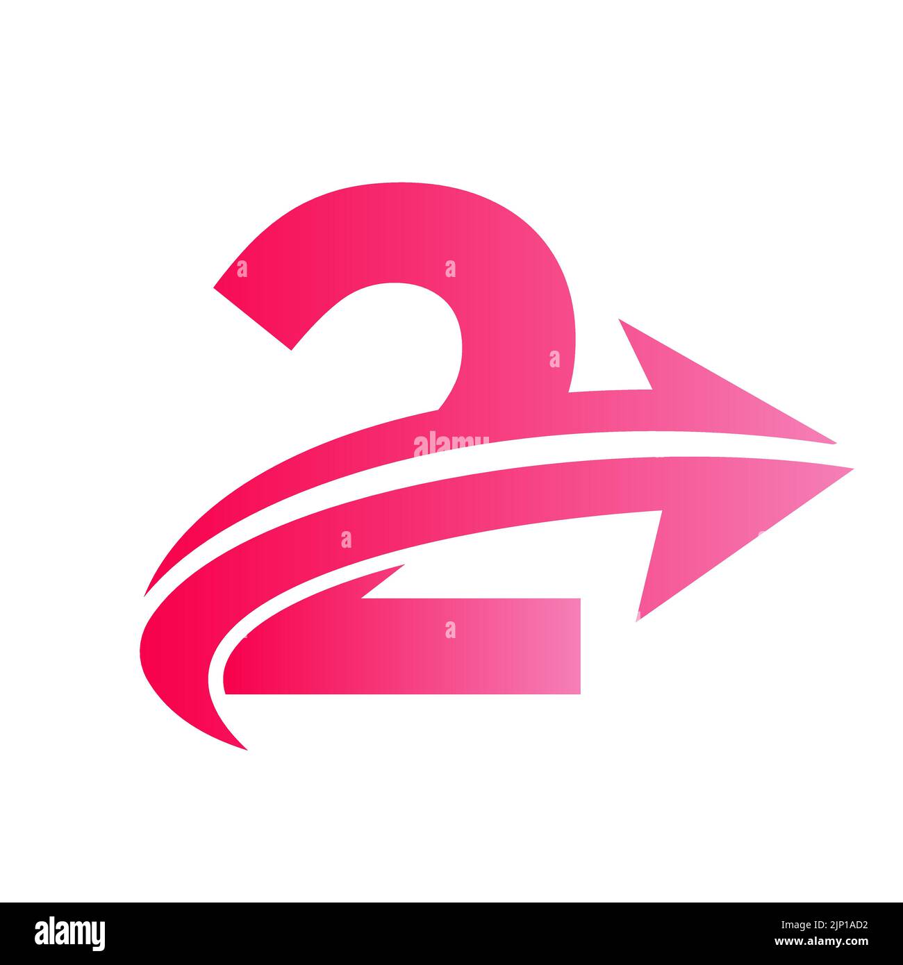 Letter 2 Financial Logo Concept With Growth Arrow Sign. Economic ...