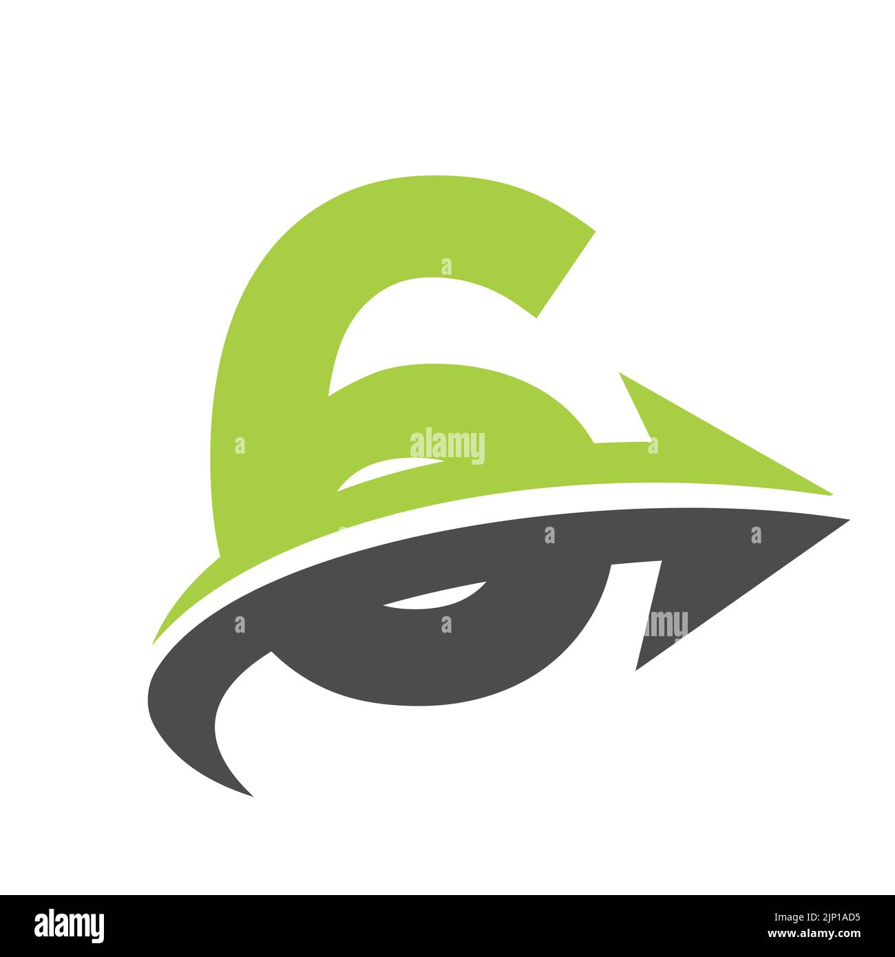 Letter 6 Financial Logo Concept With Growth Arrow Sign. Economic ...