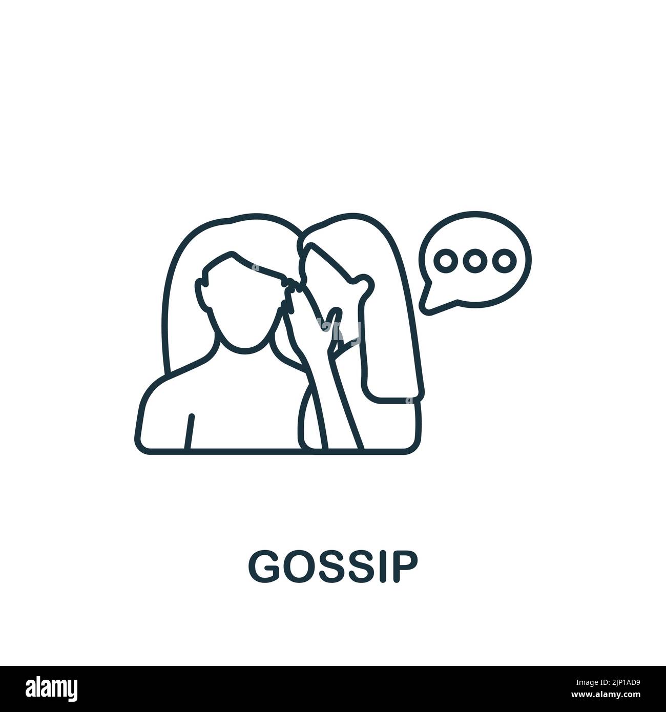 Gossip icon. Monochrome simple line Harassment icon for templates, web ...