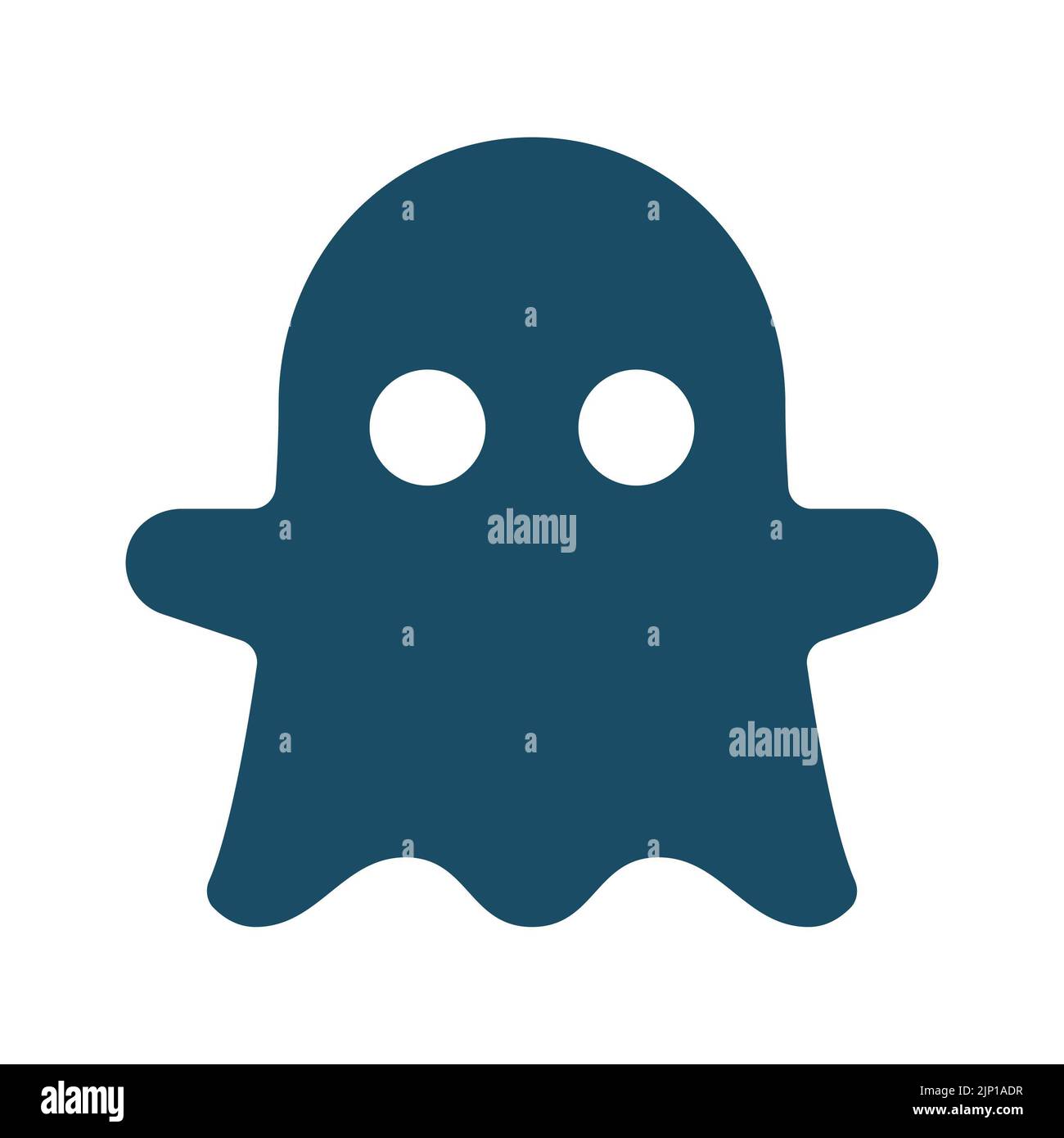 High quality dark blue flat ghost, monster icon. Pictogram, icon set ...