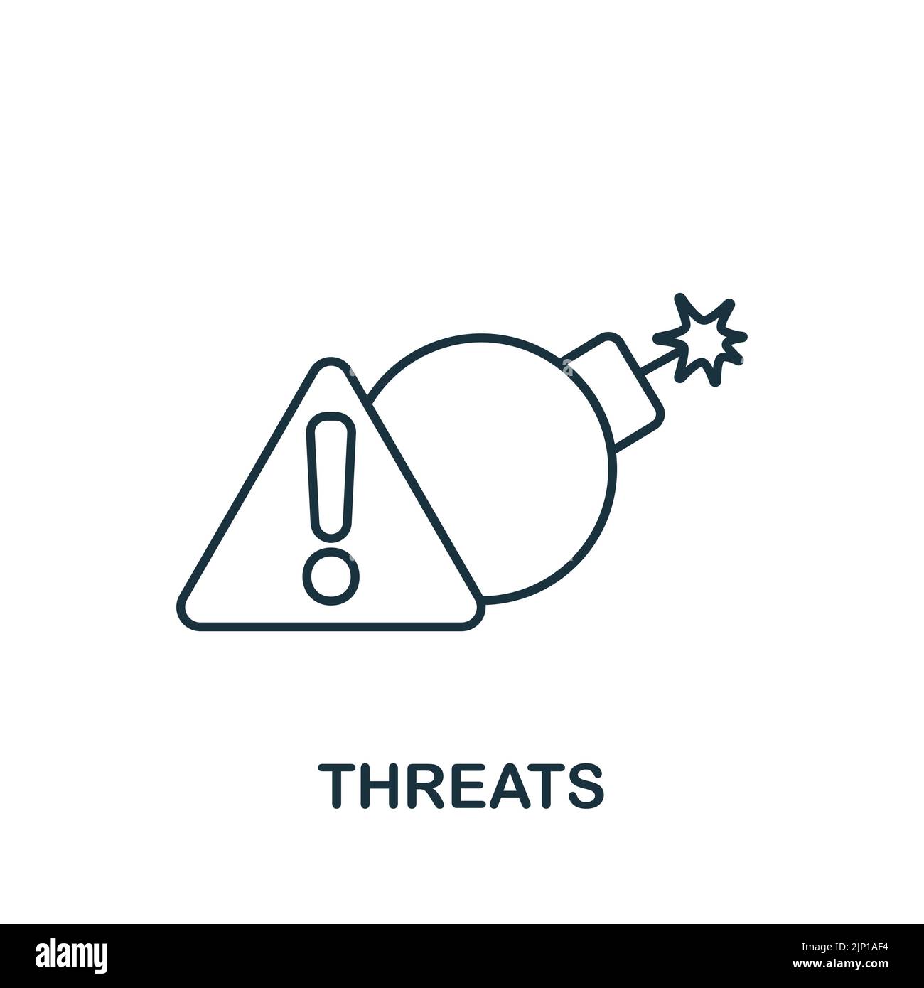 Threats icon. Monochrome simple line Harassment icon for templates, web ...