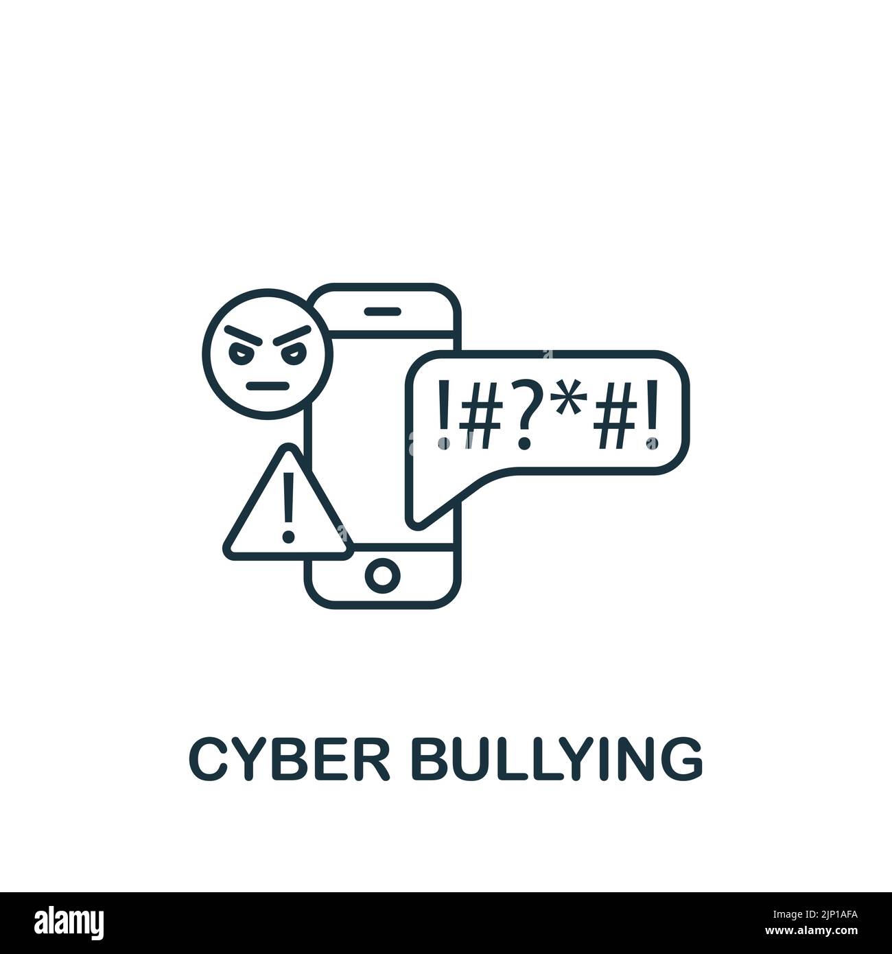 Cyber Bullying icon. Monochrome simple line Harassment icon for ...
