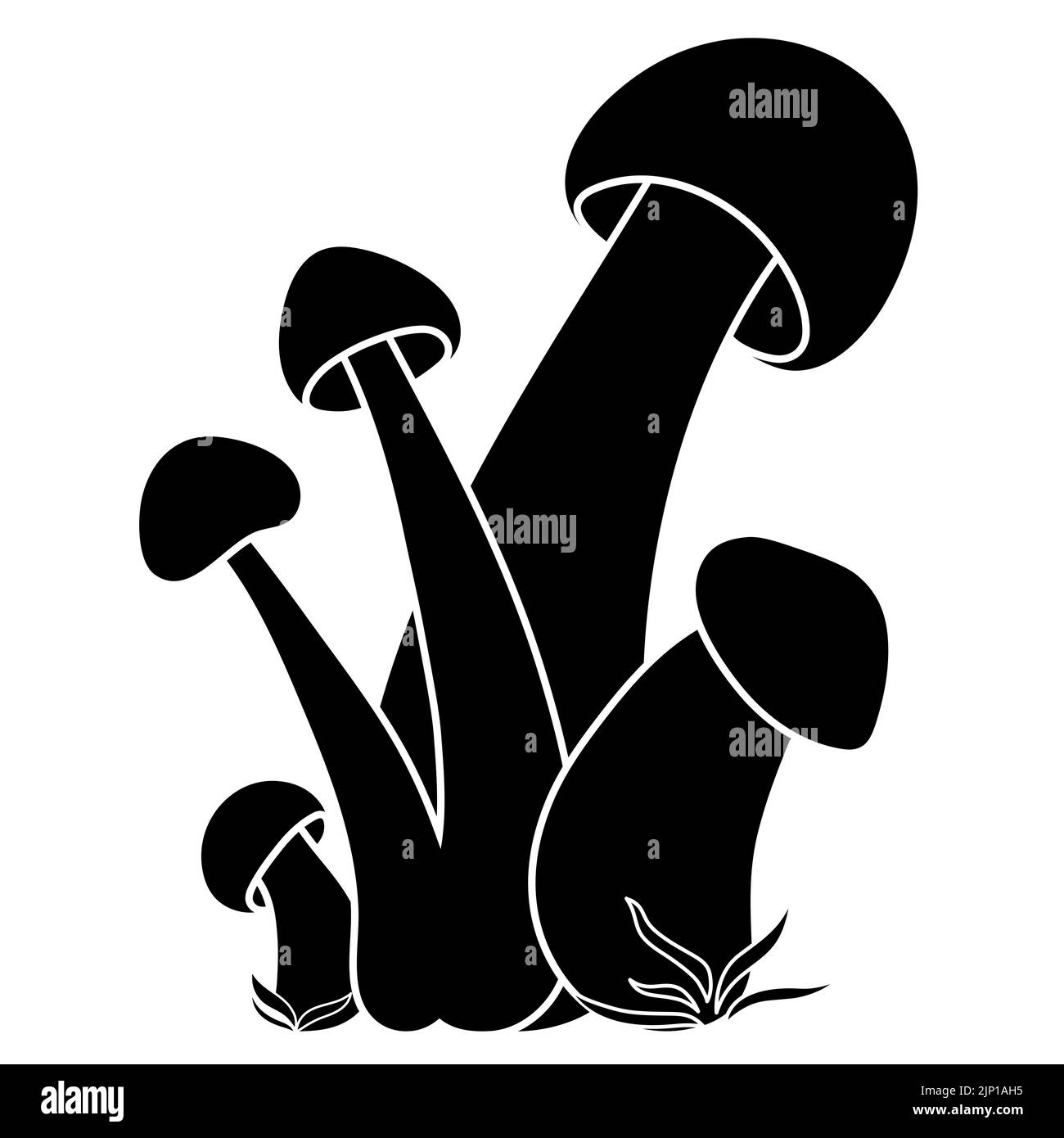 Set of mushrooms vector simple illustration isolated on white ...