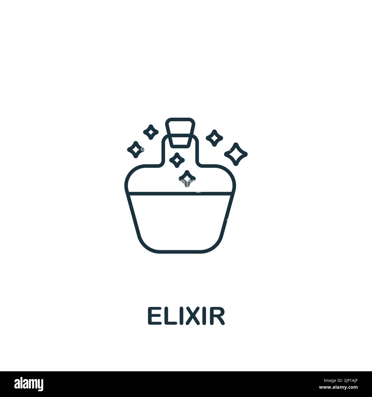 Elixir icon. Monochrome simple line Game Element icon for templates ...