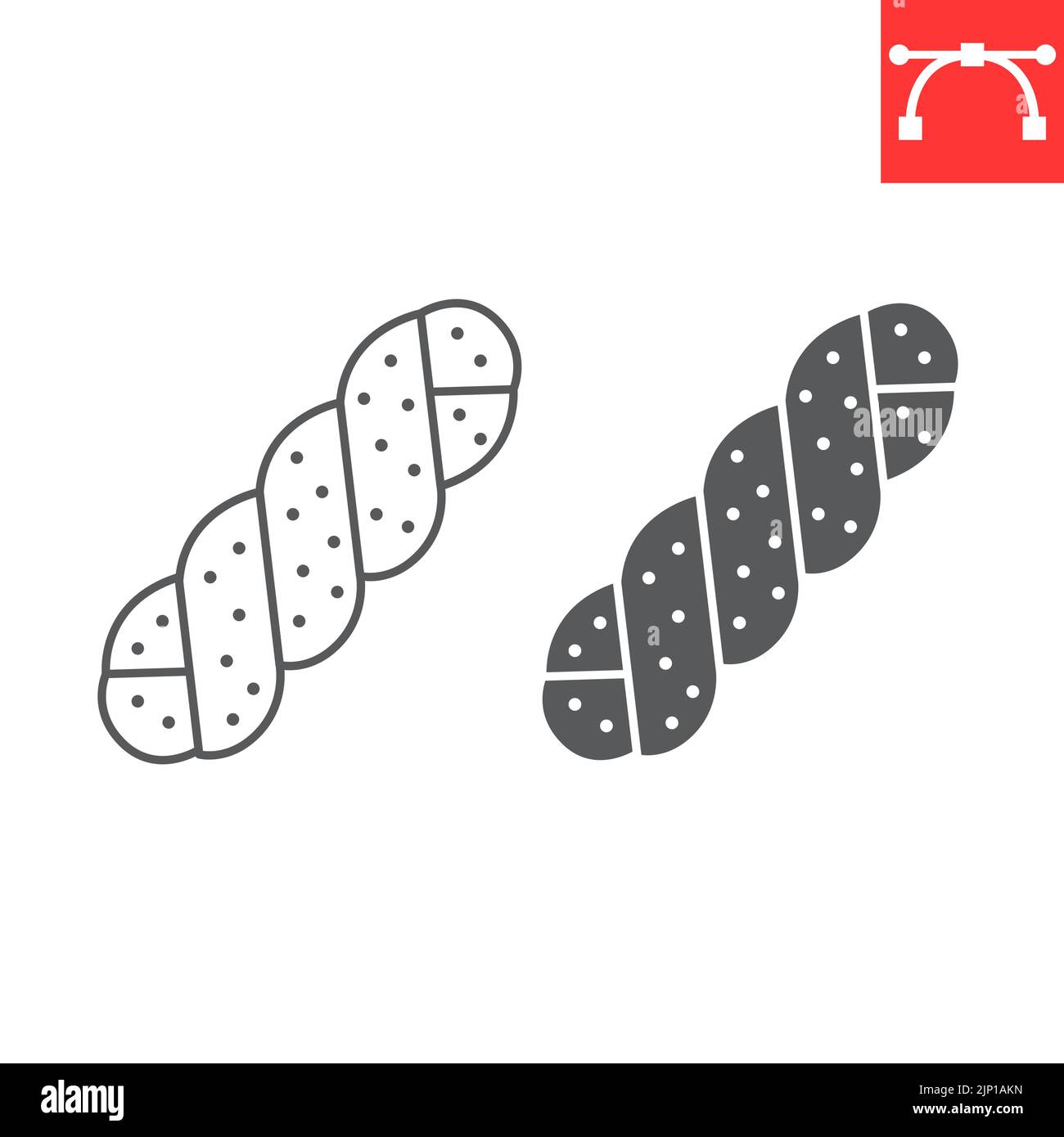 Challah bread line and glyph icon, food and bakery, challah vector icon ...