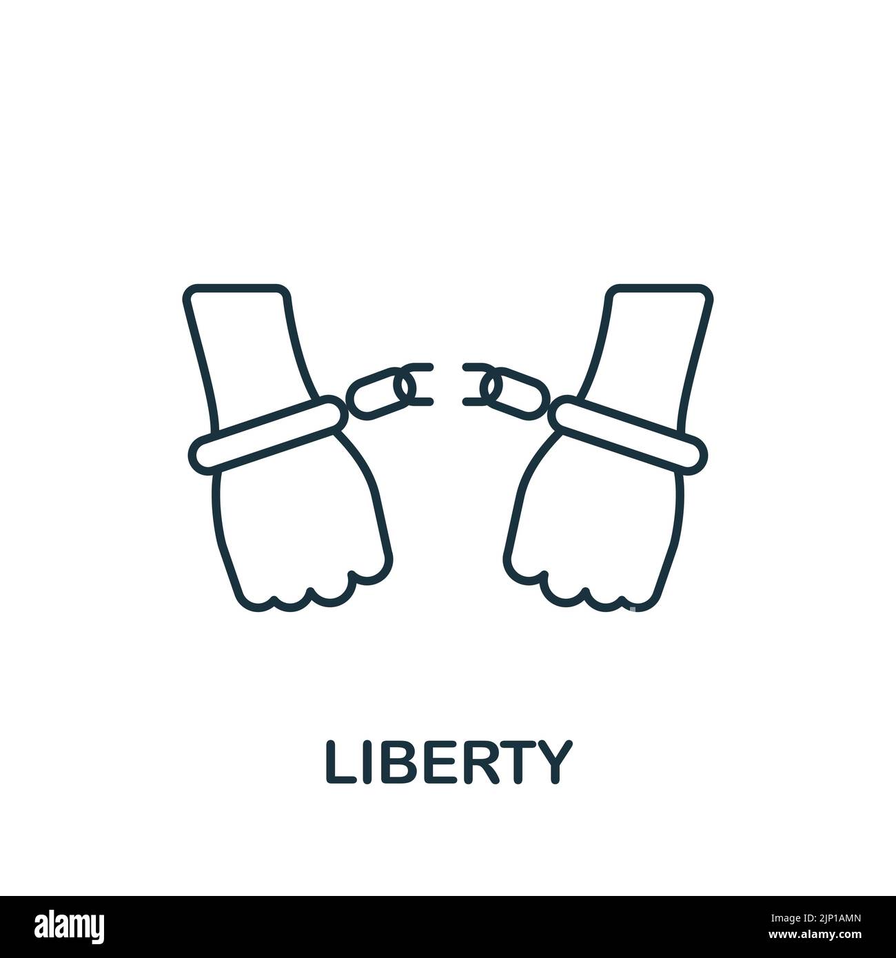 Liberty icon. Monochrome simple line Harassment icon for templates, web ...